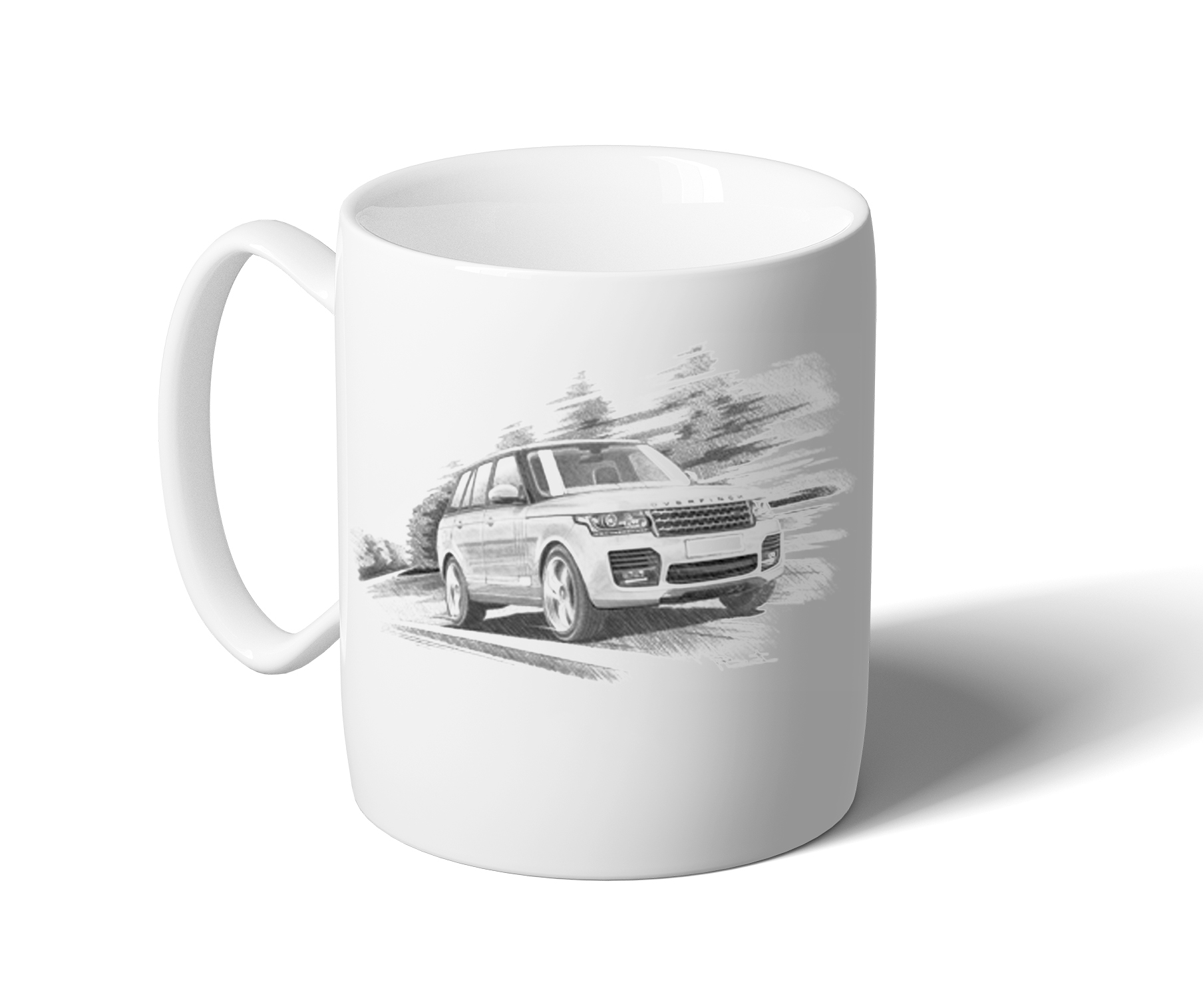 Range Rover V8 Overfinch Mug - Black & White with Reg - RA2158BWMUG ...