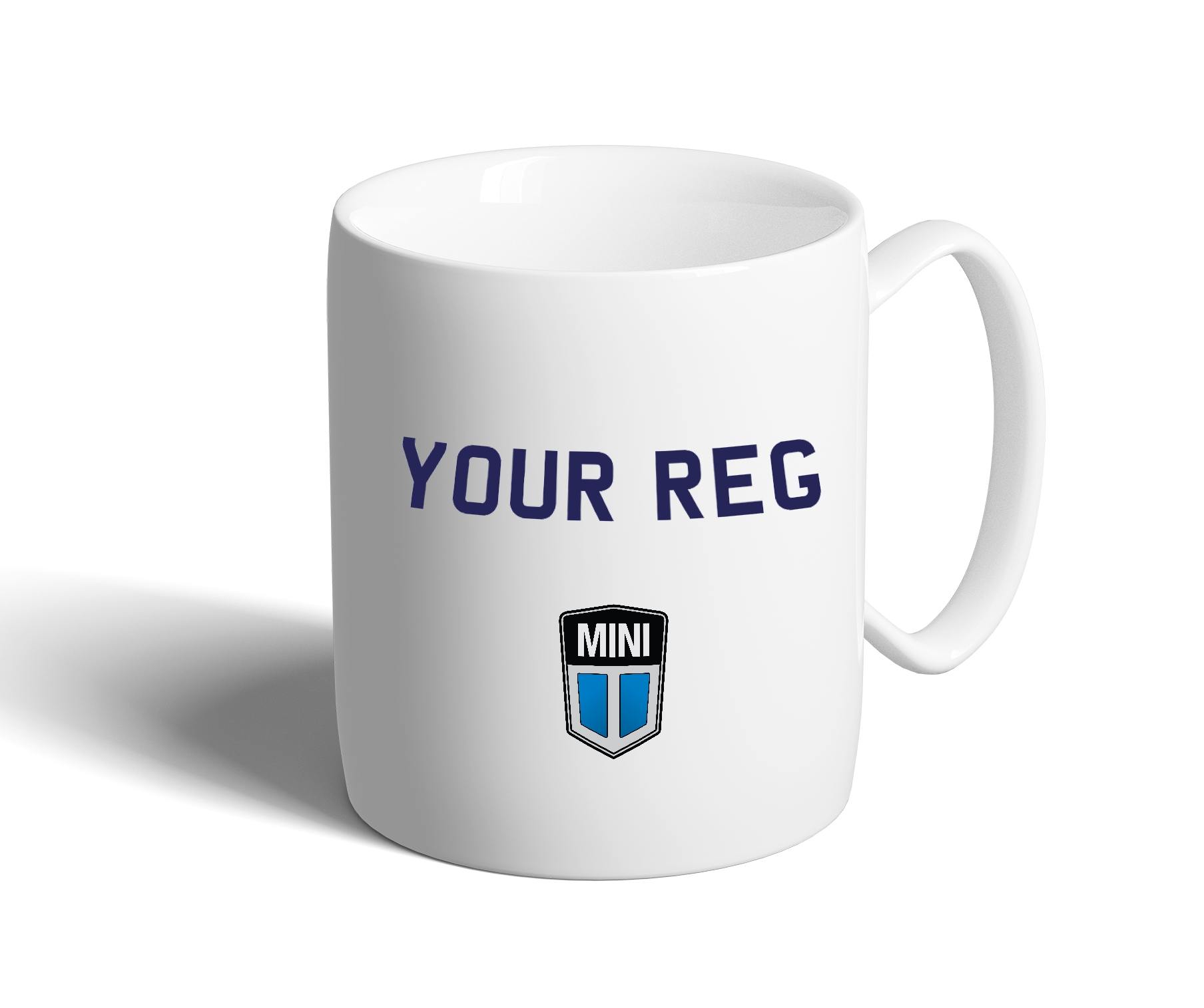 Mini Cooper Sport Mug - Black & White with Reg - RP1549BWMUG | Rimmer Bros