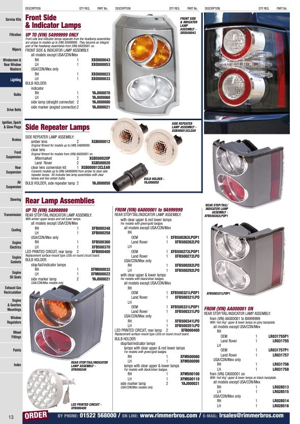 Range Rover L322 Catalogue 2002-12 - RR CAT L322 - Rimmer Bros | Rimmer ...
