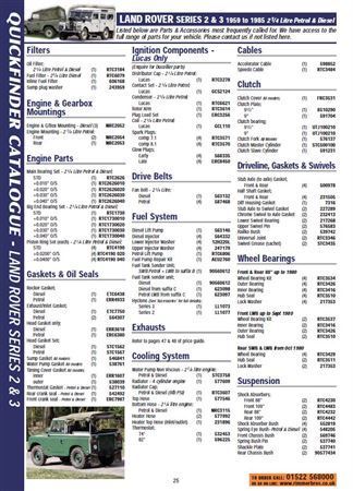 Rimmer Bros Land Rover Series 2 and 3 Quickfinder Catalogue