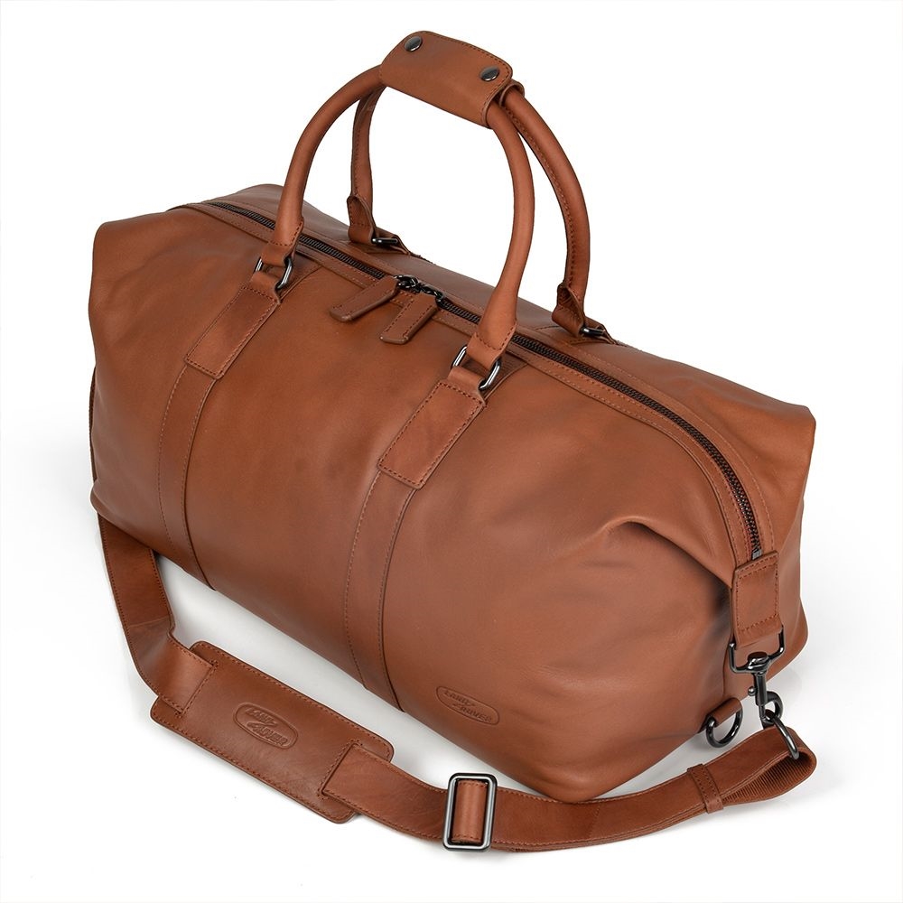Land Rover Brown Leather Weekender Holdall/ Bag - LHLU364BNA - Genuine ...