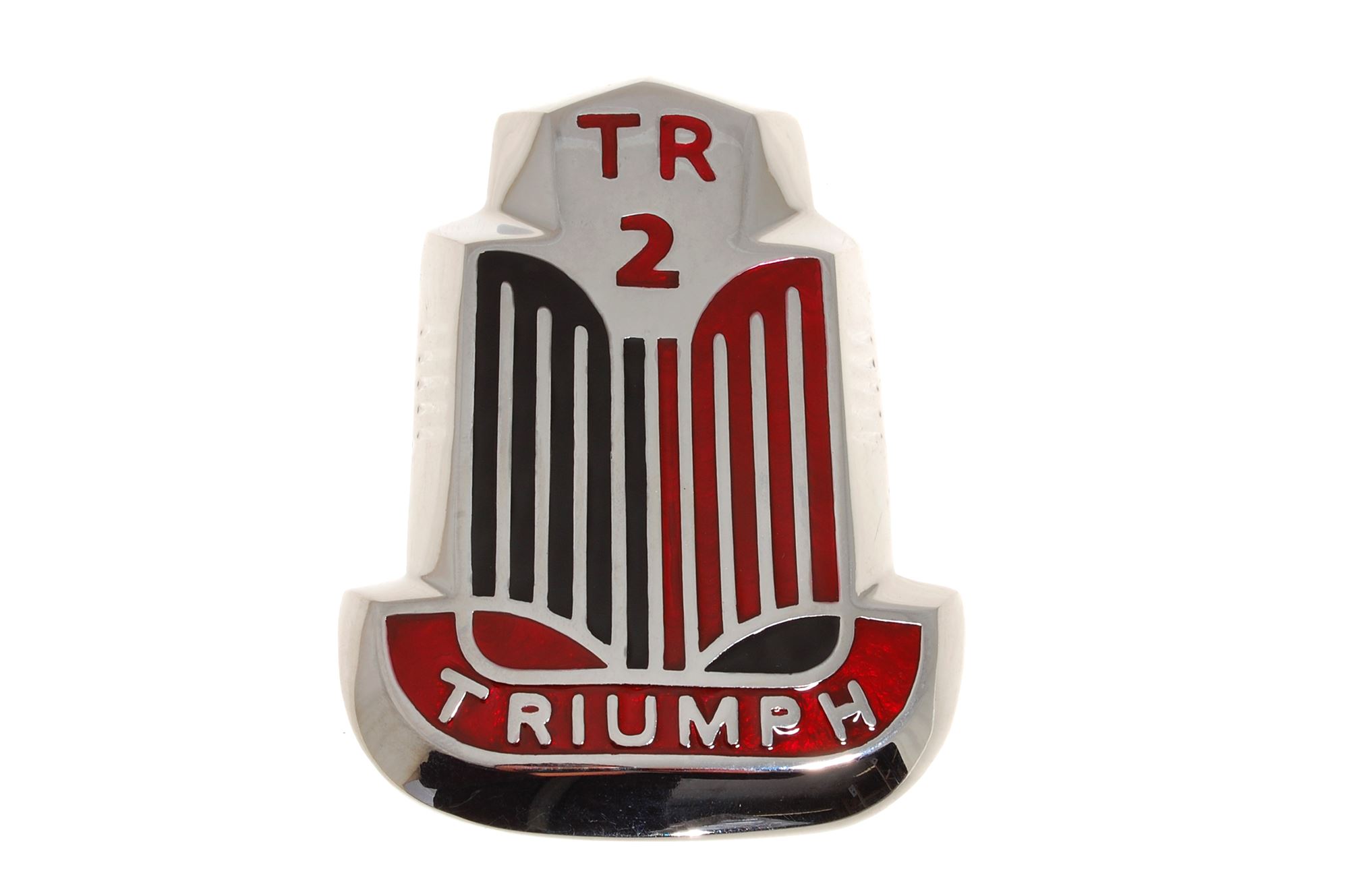 Bonnet Badge - TRIUMPH TR2 - Black/Red - 601890 | Rimmer Bros