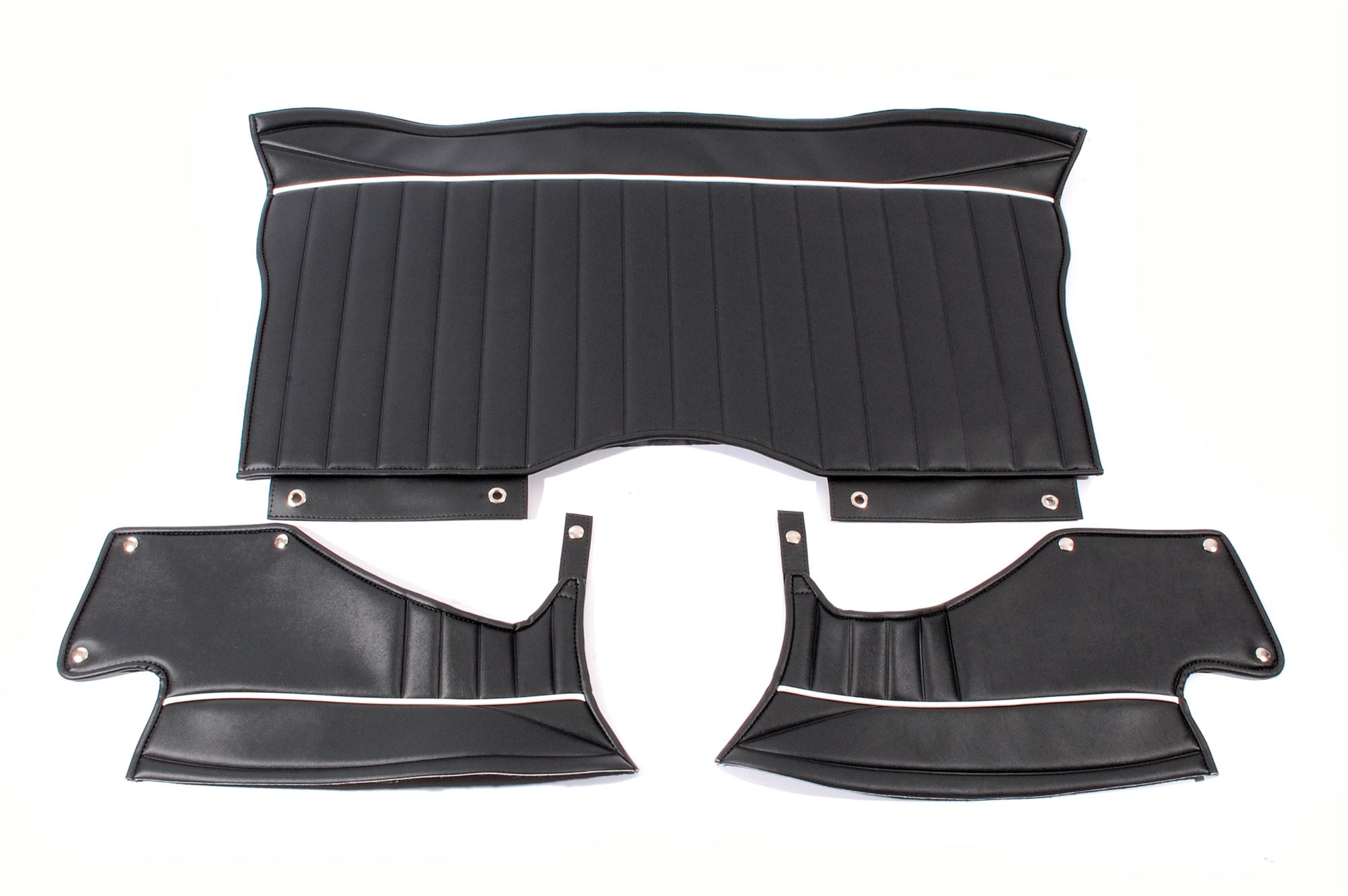 Triumph TR4-4A Hood Stick Cover Kit - Black Vinyl with White Piping ...