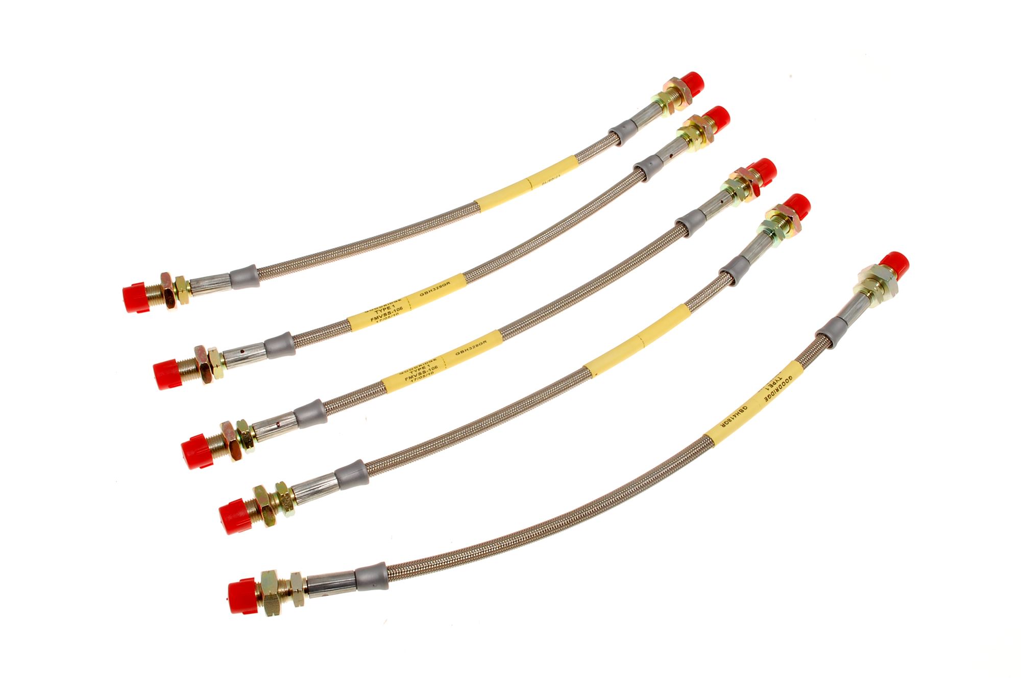 Goodridge Stainless Steel Braided Brake Hose Kit - 5 Hose Set - SD1 ...
