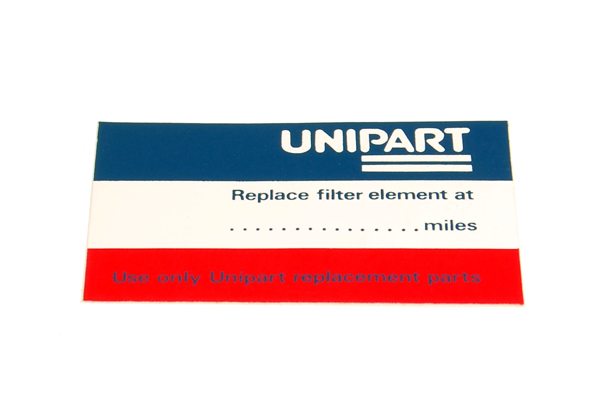 SD1 Unipart Replace Air Filter Sticker - RO1180 | Rimmer Bros