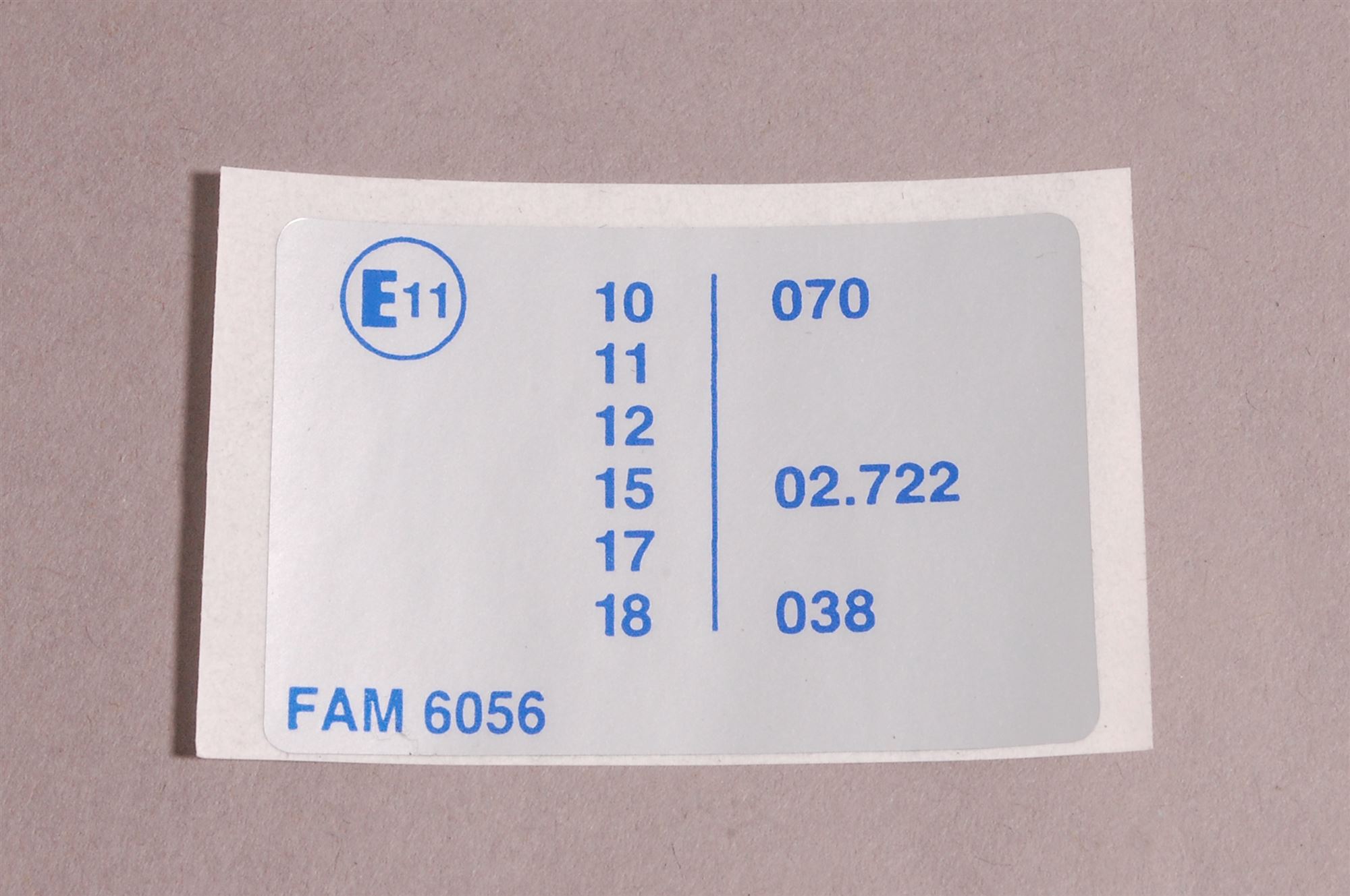 Decal - EEC - E11 Mark - Bonnet Landing Panel - CRST168 | Rimmer Bros