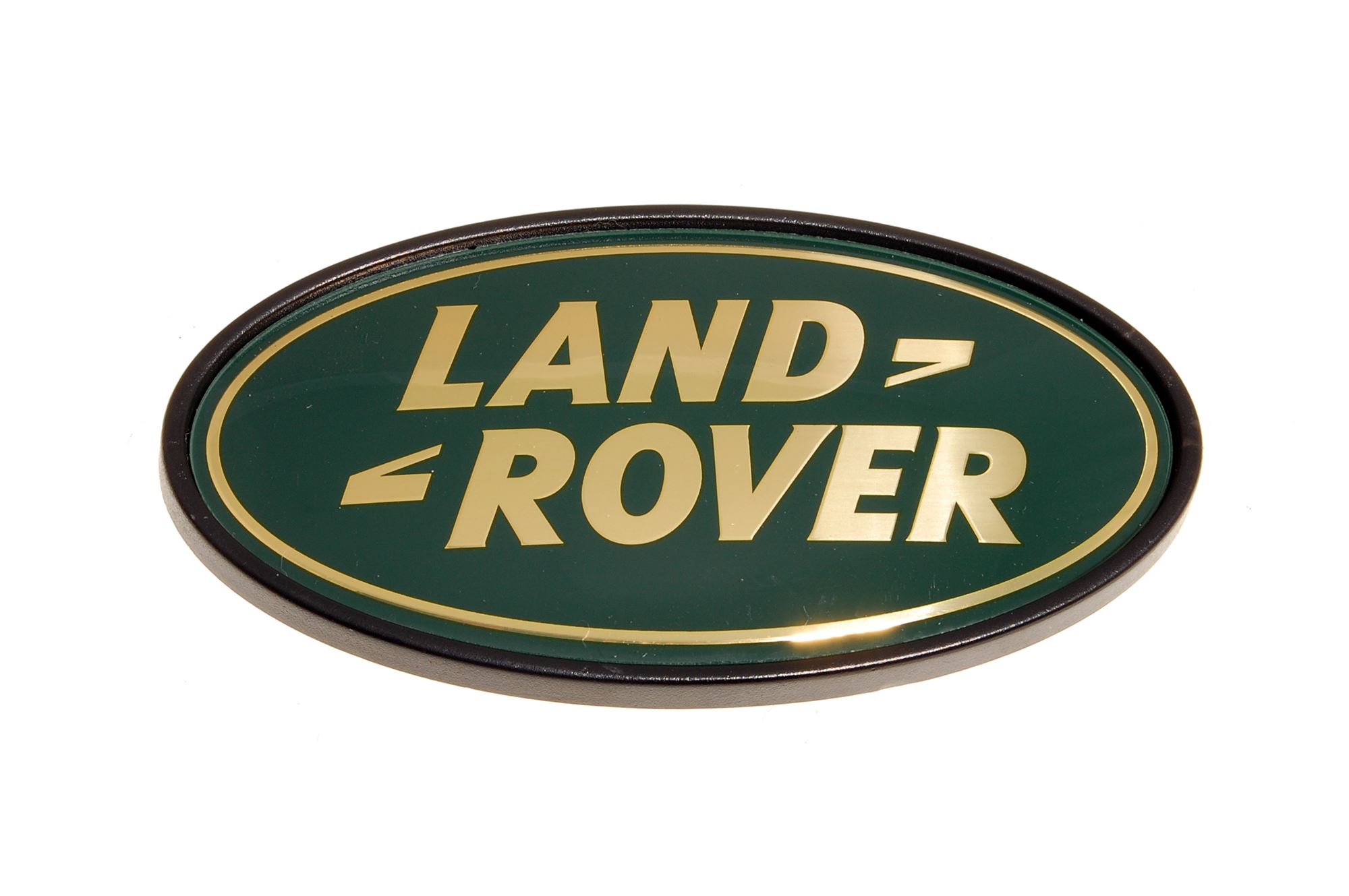 Genuine Land Rover Oval Land Rover Badge - Gold - on Rear Panel - DAH100680