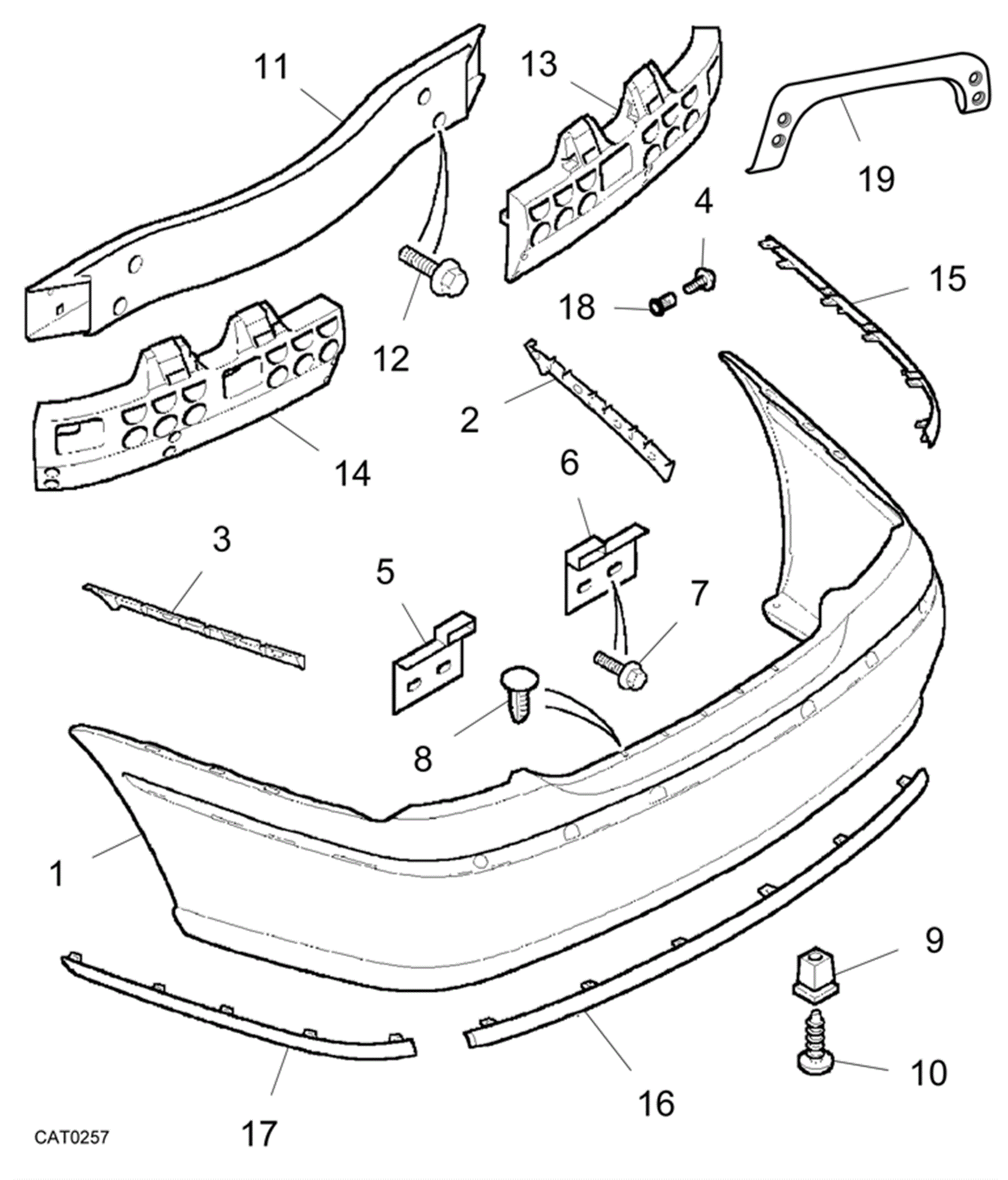 Rover 75/MG ZT Rear Bumper and Fittings - Saloon - to March 2004 ...