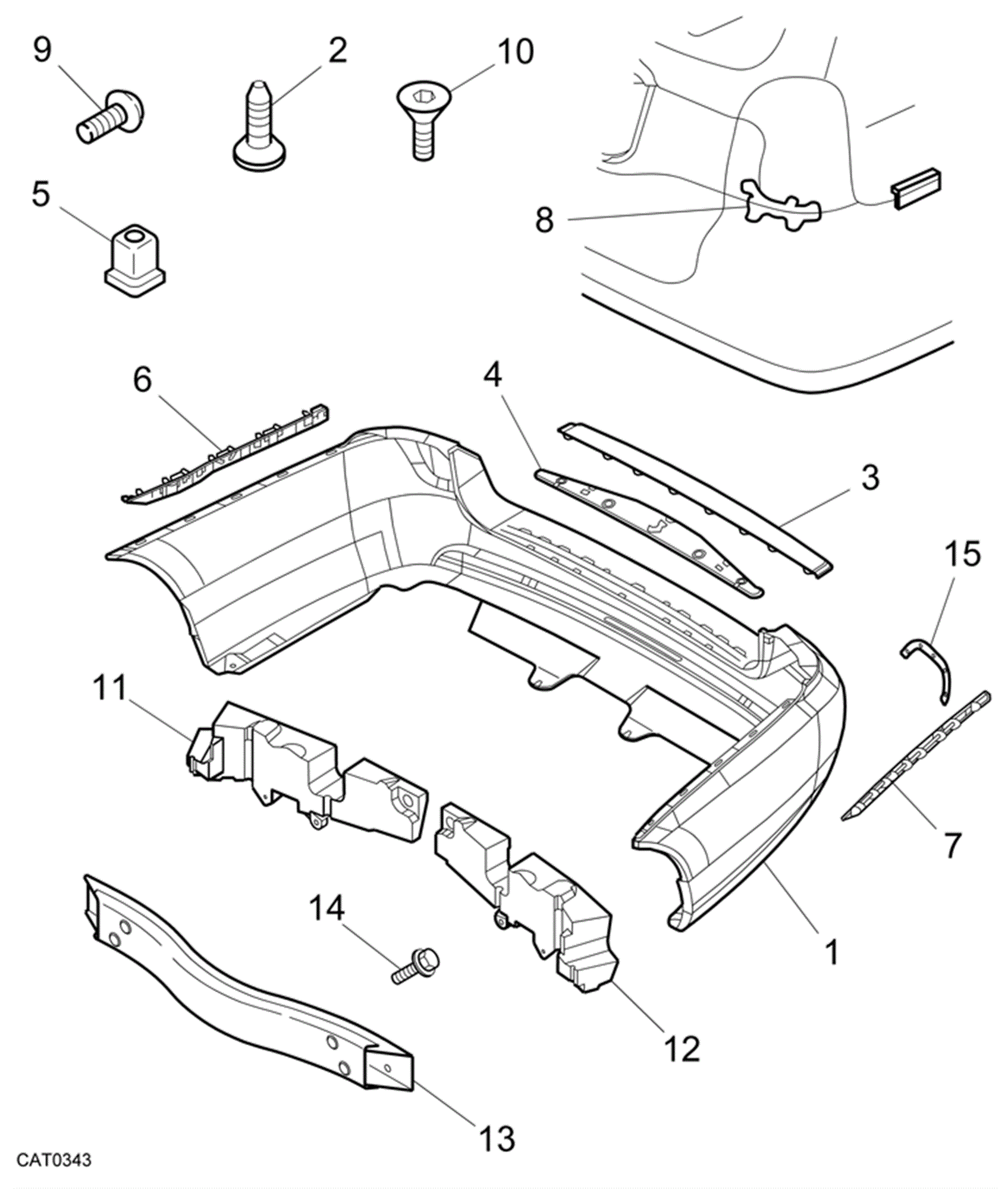 Rover 75/MG ZT Rear Bumper and Fittings - Tourer - March 2004 on ...