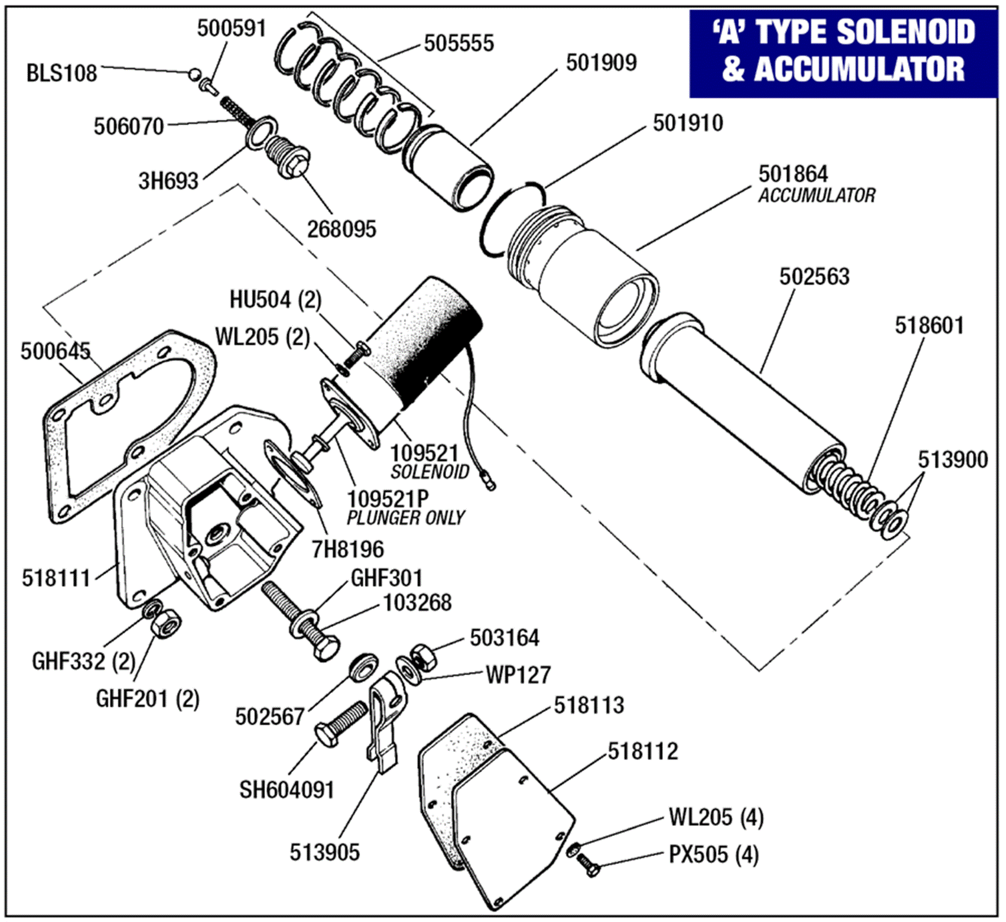 Triumph Stag A Type Overdrive - Solenoid and Accumulator