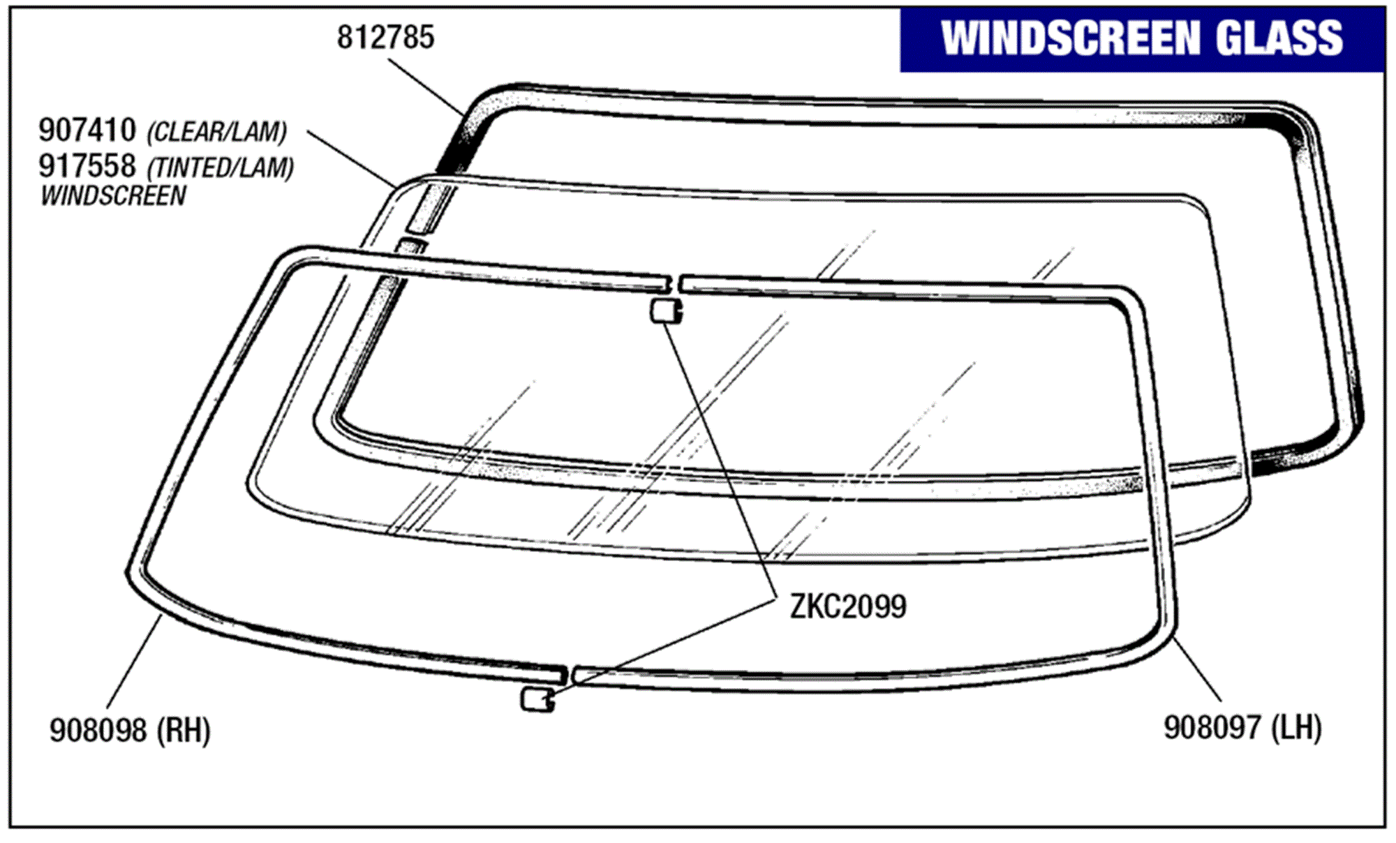 Triumph Stag Windscreen Glass & Rubber | Rimmer Bros