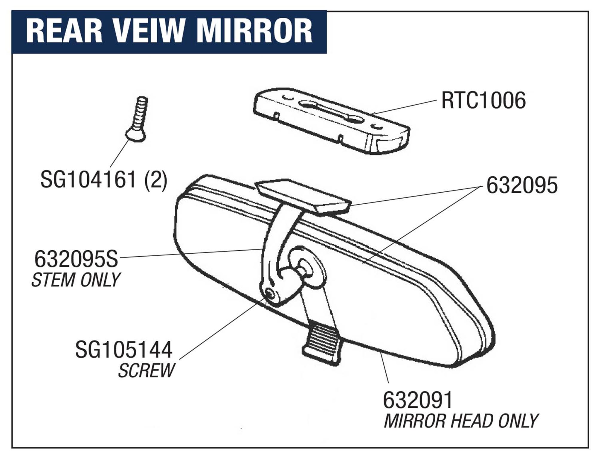 Triumph Stag Rear View Mirror | Rimmer Bros