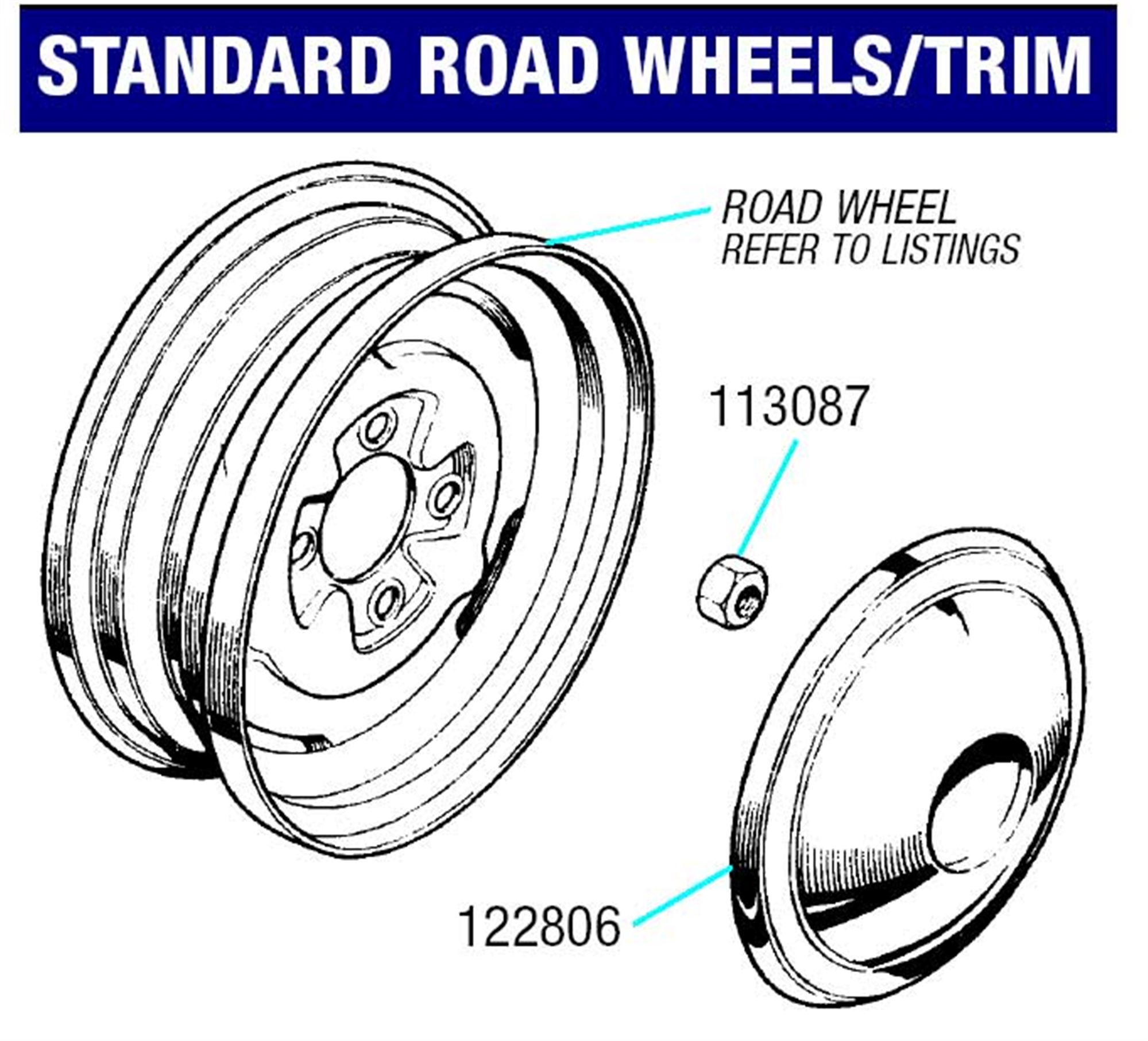 Triumph Herald Steel Road Wheels and Trim | Rimmer Bros