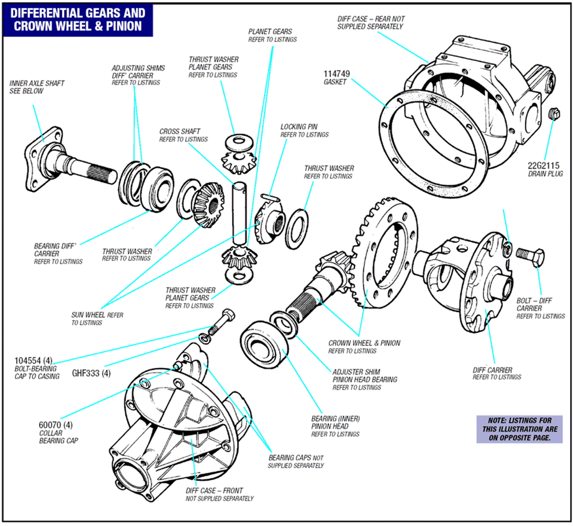 Differential Gear and Crown Wheel and Pinion