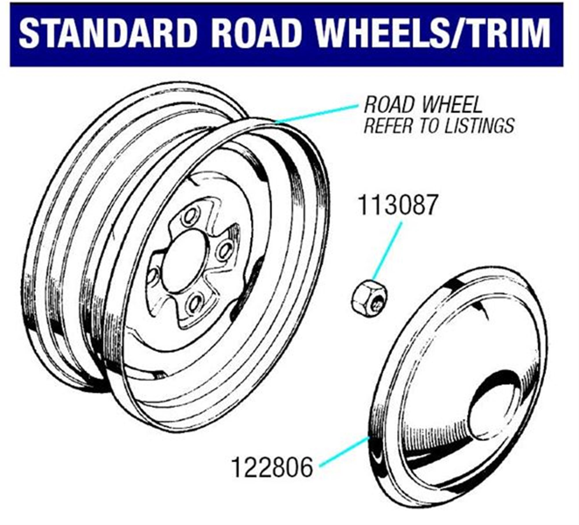 Triumph Vitesse Steel Road Wheels and Trim | Rimmer Bros