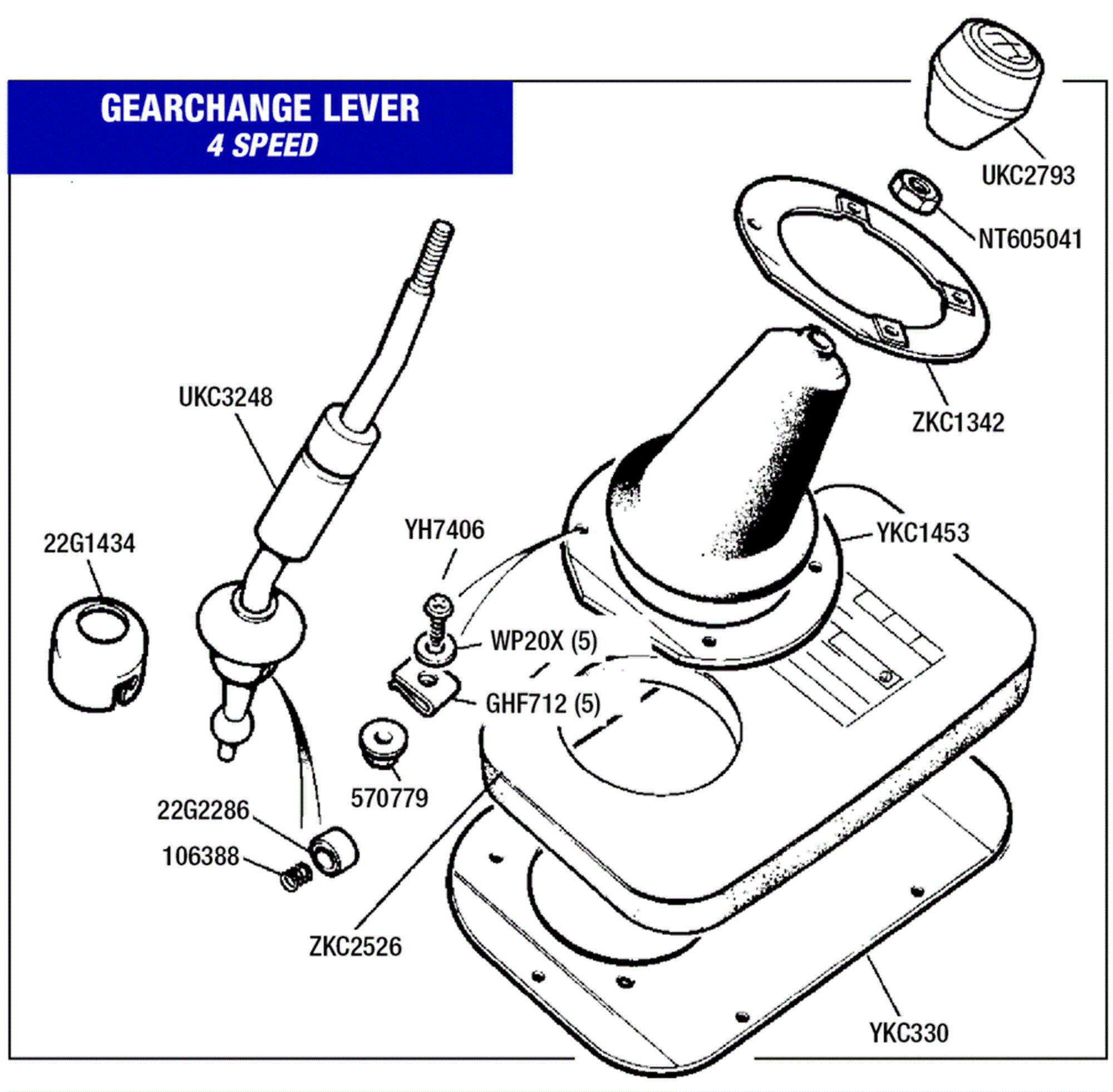 Triumph TR7 Gearchange Lever - 4 Speed | Rimmer Bros