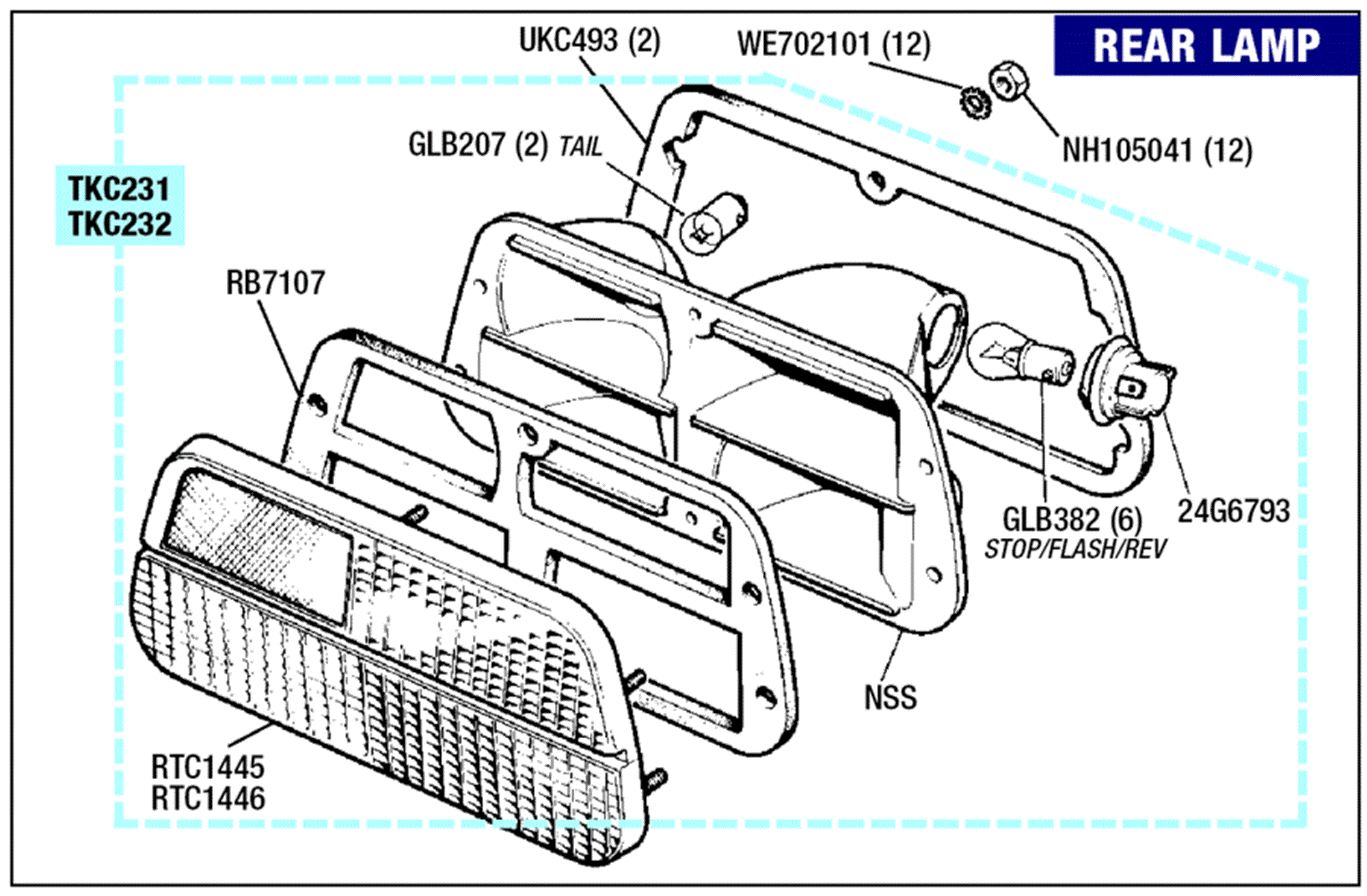 Triumph TR7 Rear Lamps and Fittings | Rimmer Bros