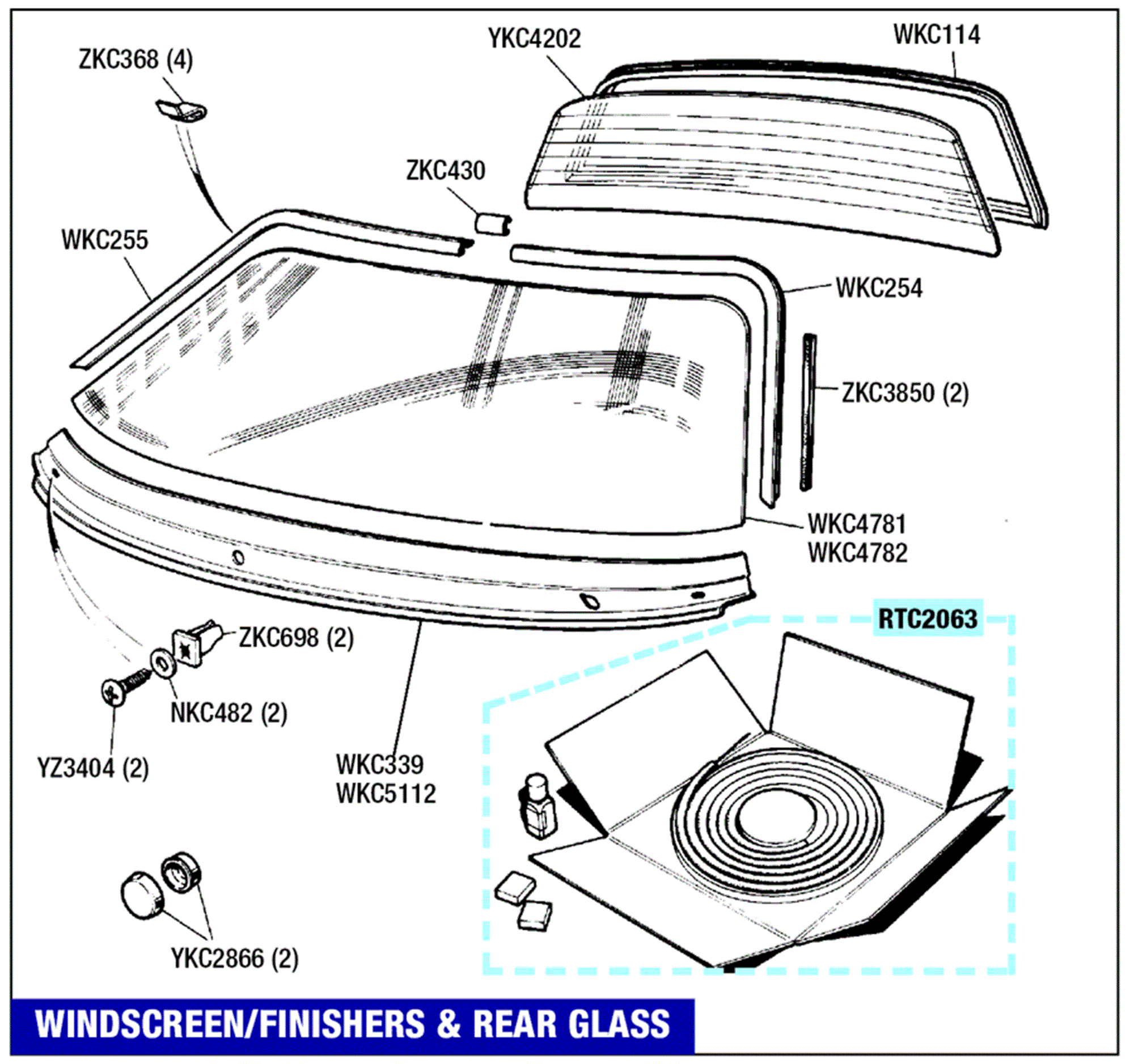 Triumph TR7 Windscreen/Finishers and Rear Glass | Rimmer Bros