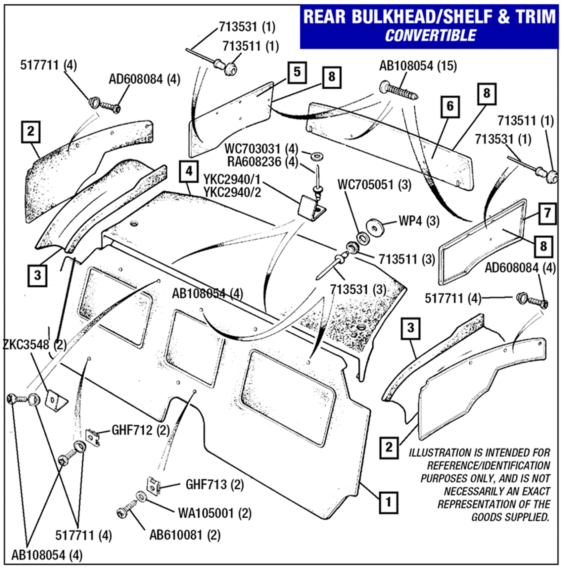 Triumph TR7 Convertible - Rear Bulkhead/Shelf and Trim | Rimmer Bros
