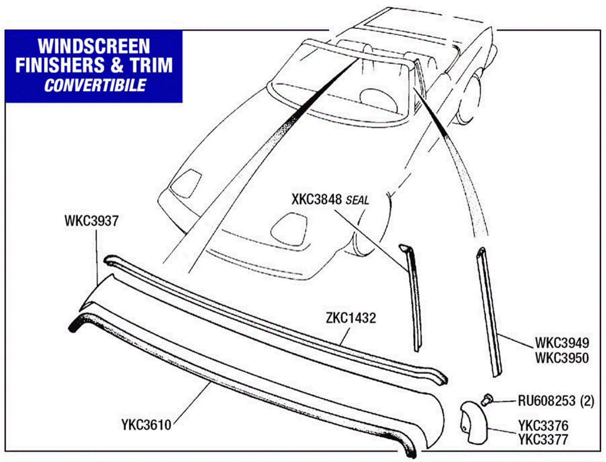 Triumph TR7 Windscreen Finishers and Trim (Convertible) | Rimmer Bros