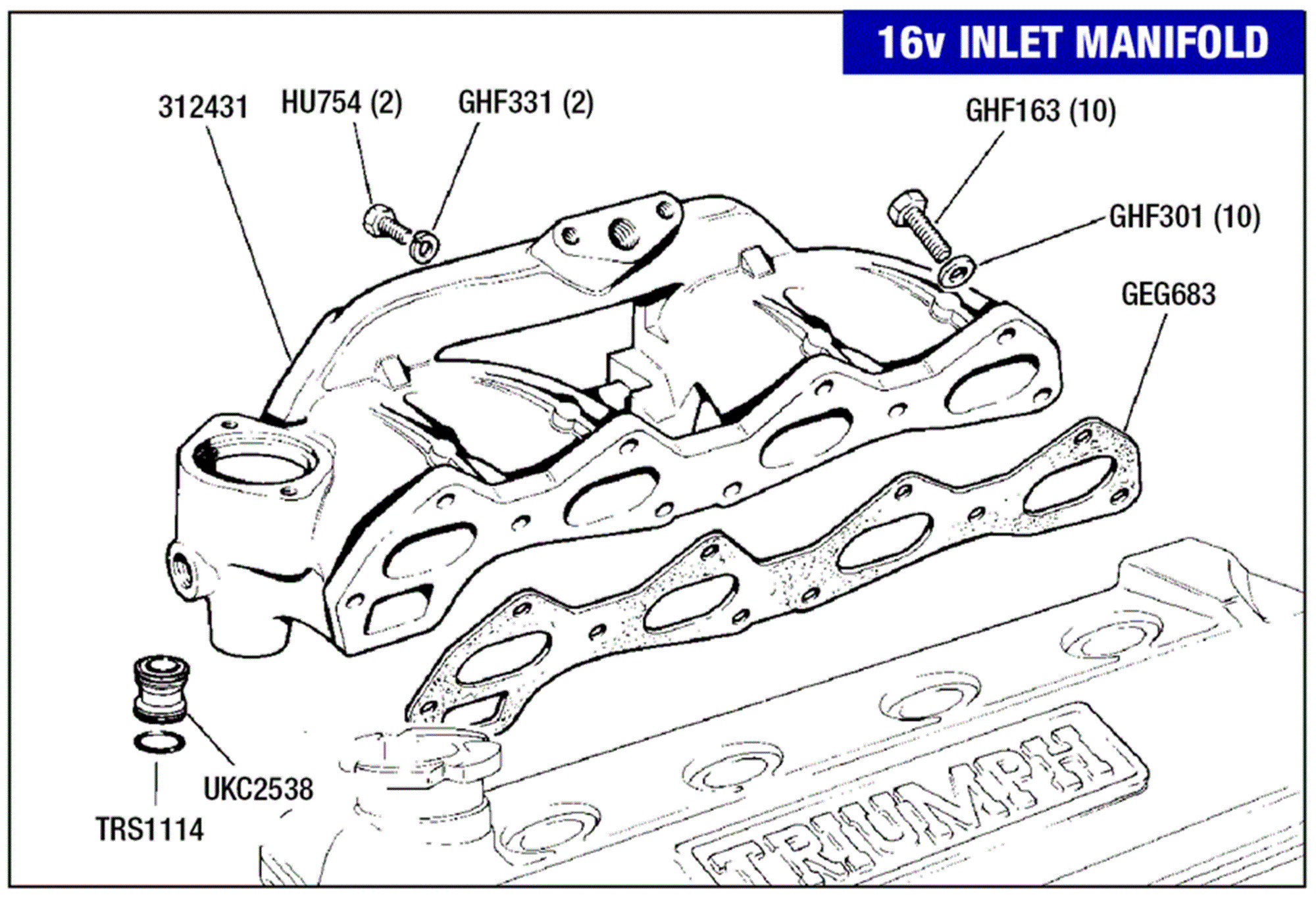 Triumph TR7 16v Inlet Manifold and Fittings | Rimmer Bros
