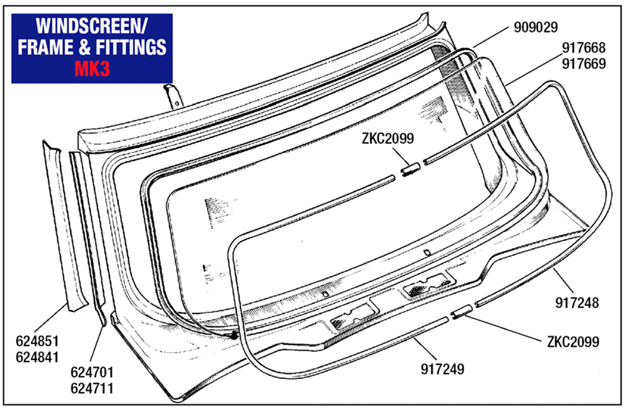 Triumph GT6 Windscreen and Fittings Mk3 | Rimmer Bros