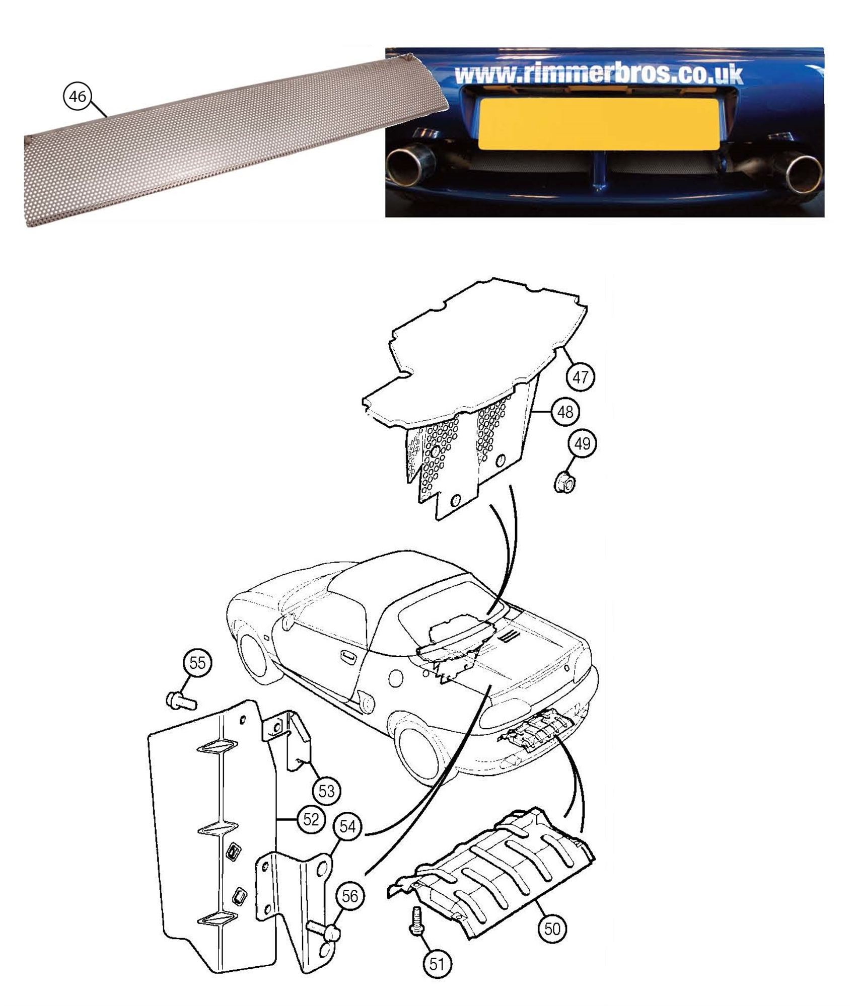 MGF & MG TF Engine Bay & Exhaust Heatshields