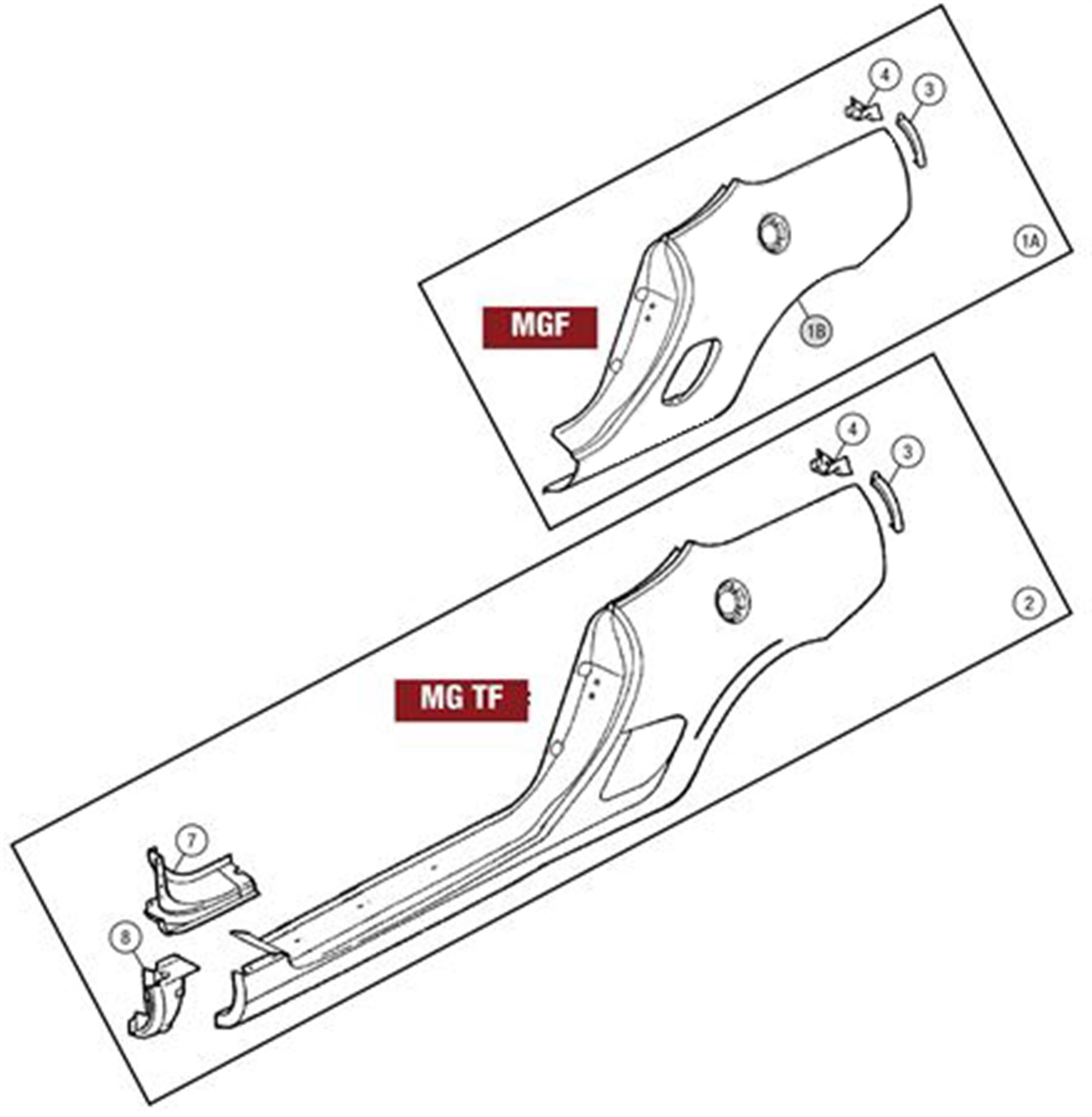 MGF and MG TF Rear Wings | Rimmer Bros