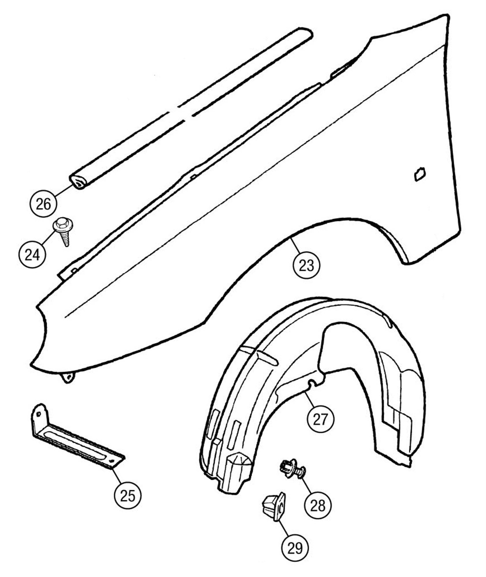 MGF and MG TF Front Wings and Fittings | Rimmer Bros