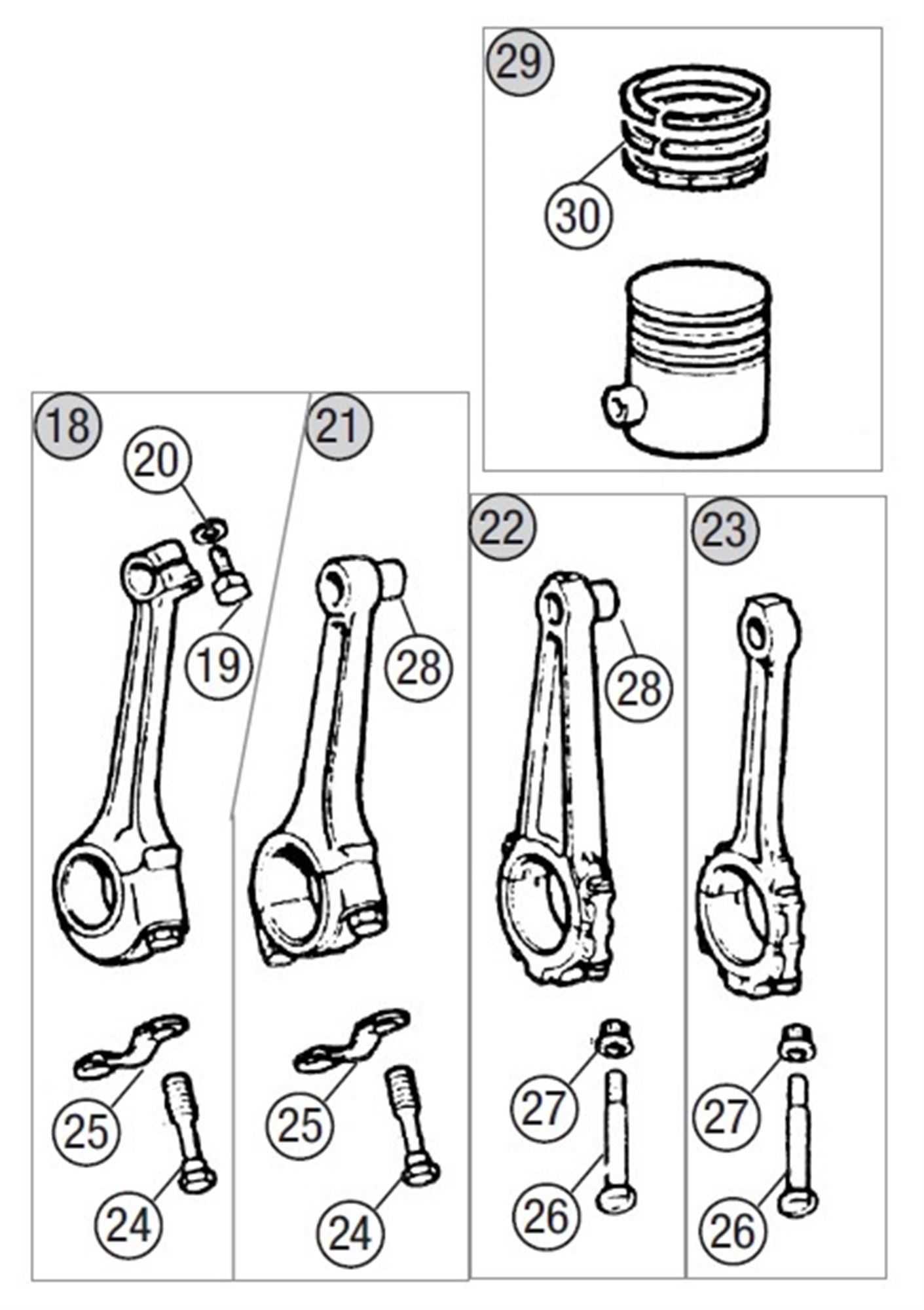 MGB Pistons & Con Rods - 4 Cylinder | Rimmer Bros