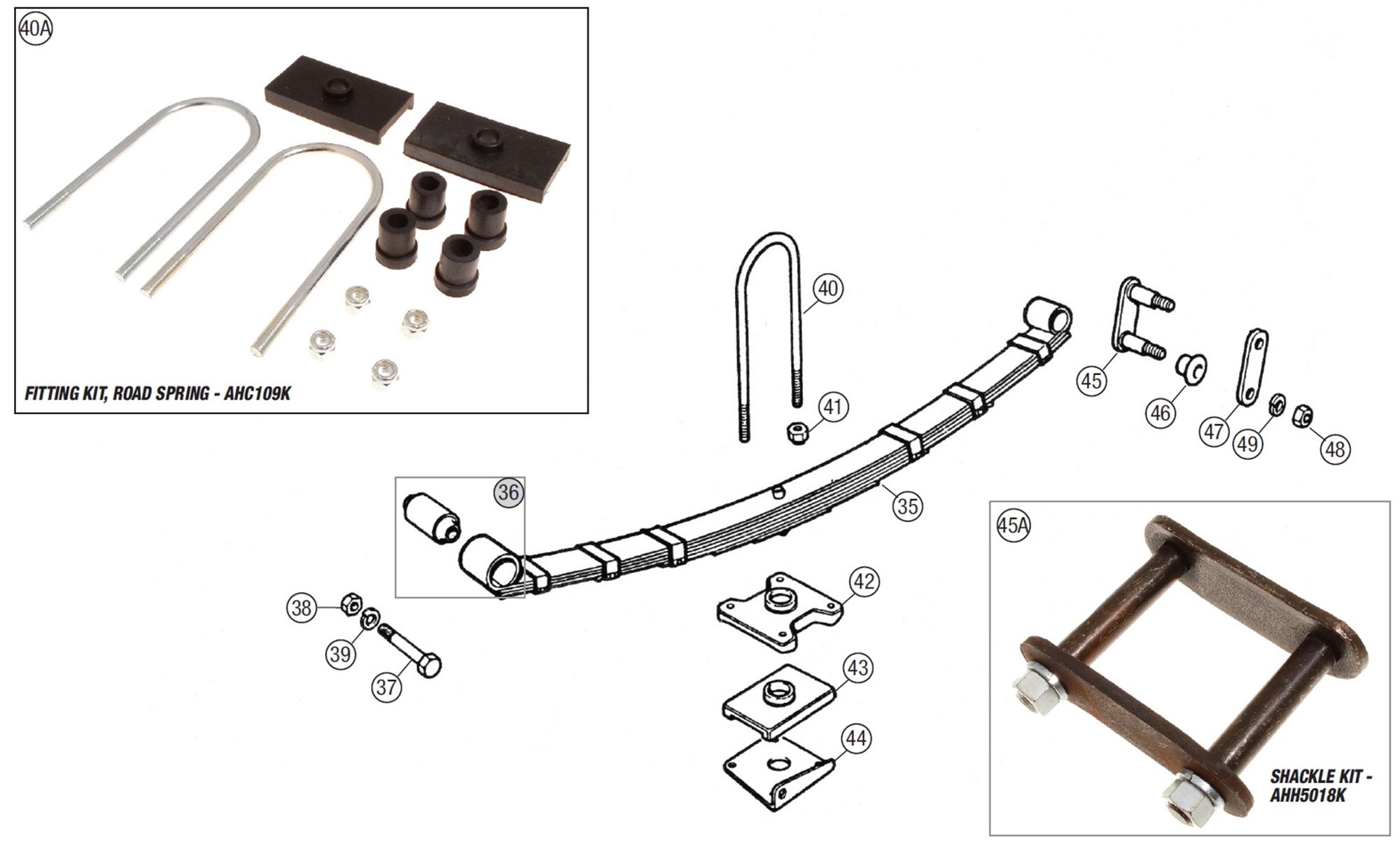 MGB Road Springs & Fixings - Rear | Rimmer Bros