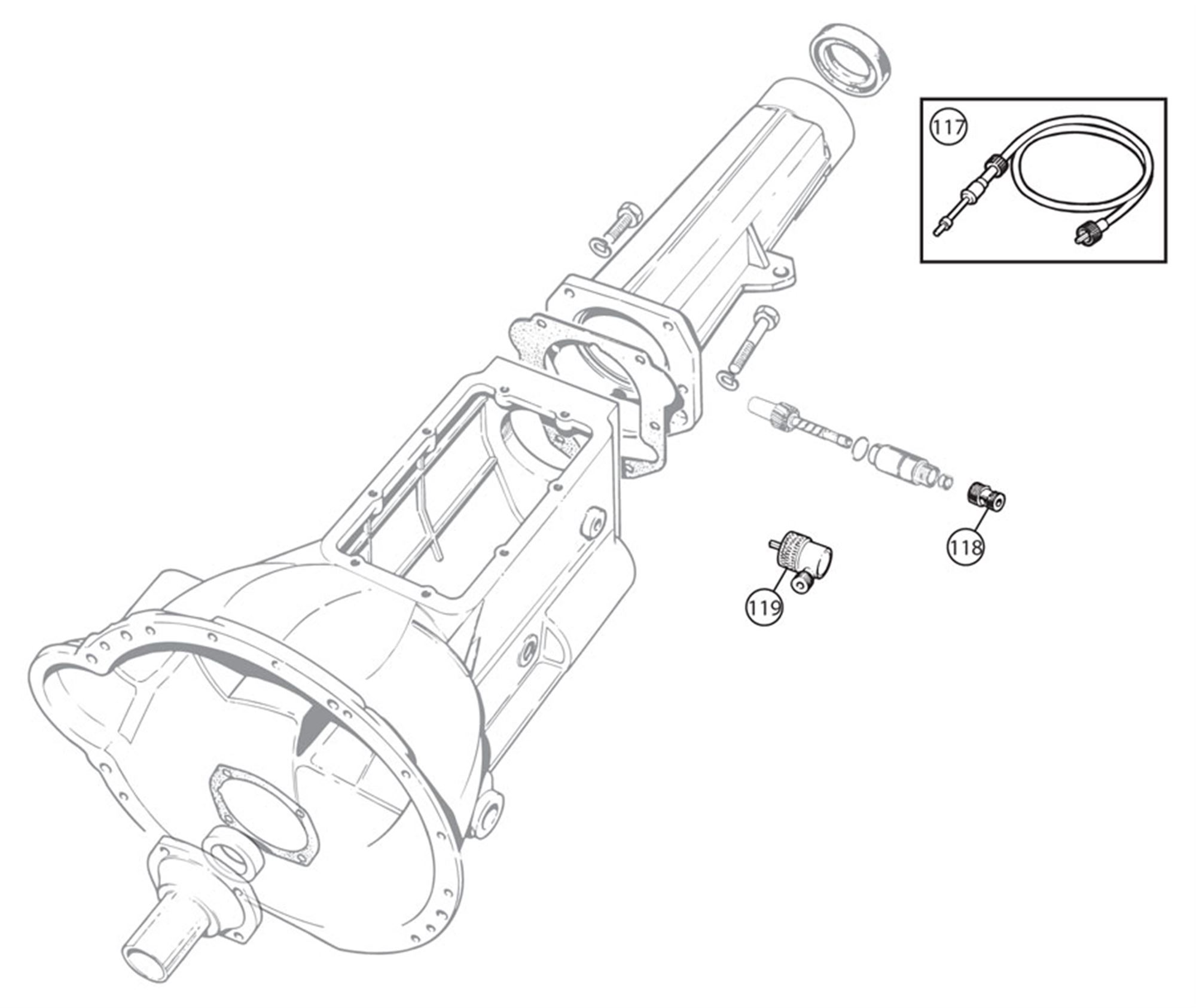 Triumph TR2 - 5 Speedometer Cables - External | Rimmer Bros