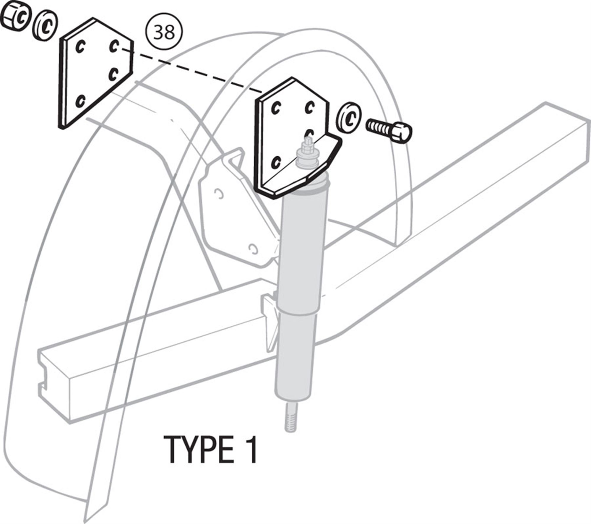Rear Telescopic Shock Absorber Brackets - Type 1
