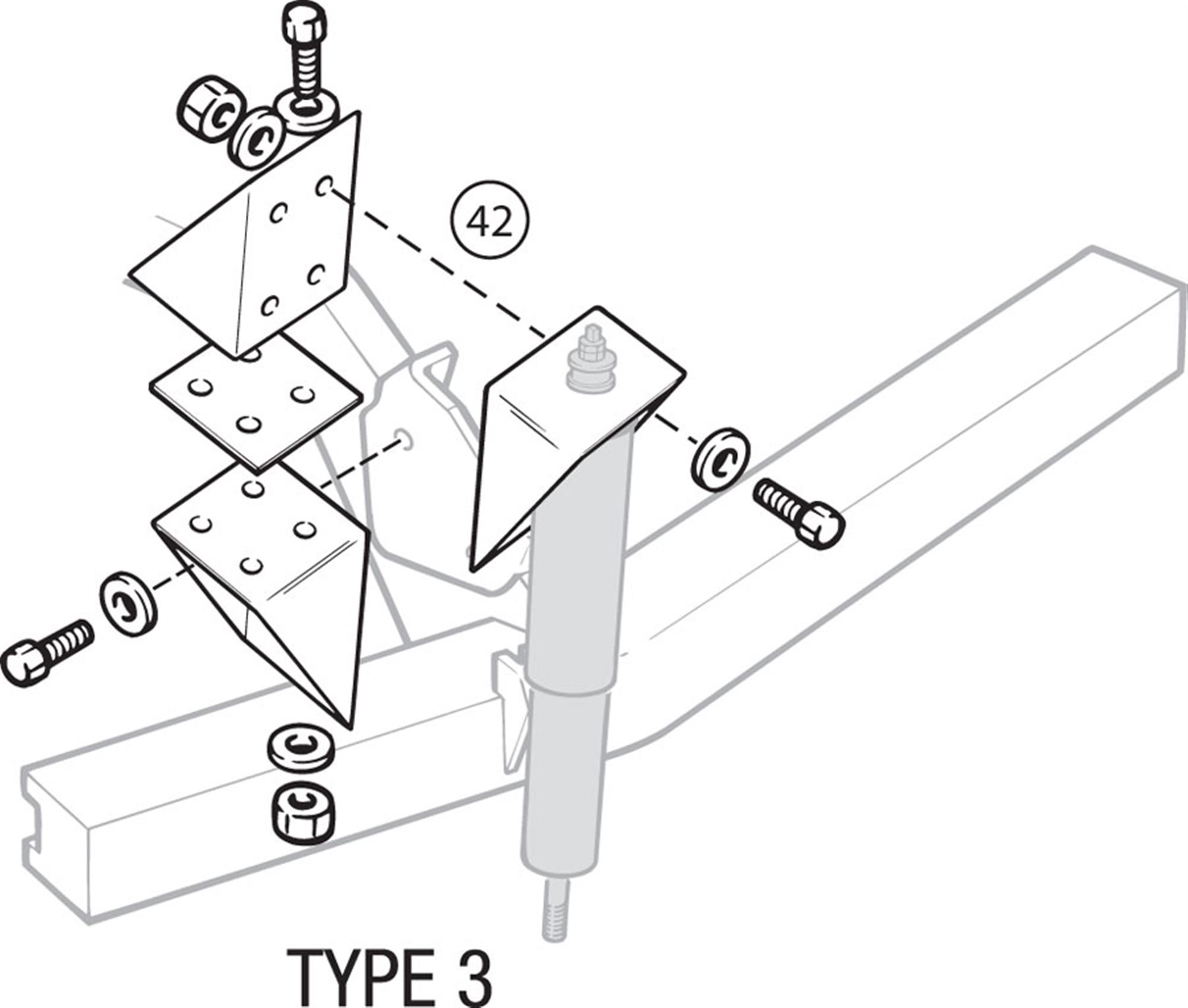 Rear Telescopic Shock Absorber Brackets - Type 3