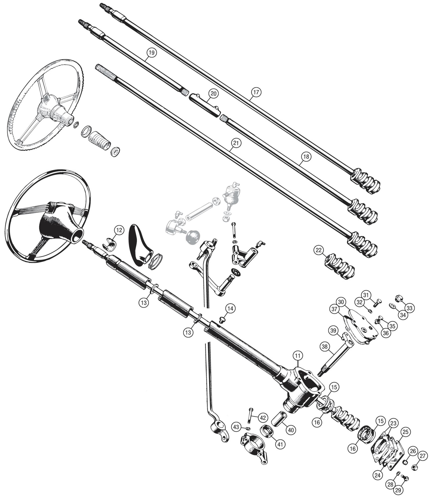 Triumph TR2-3A Steering Column and Box | Rimmer Bros