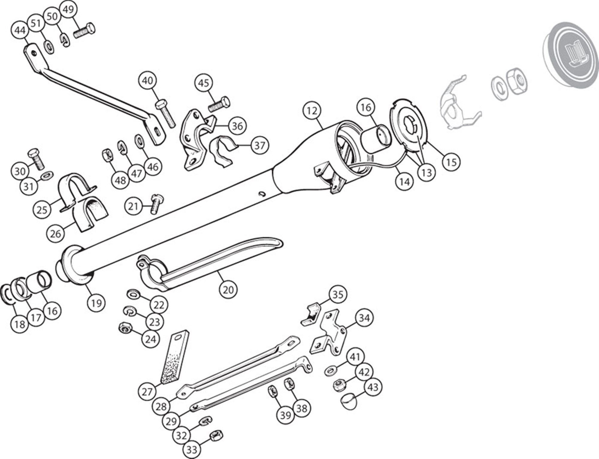 Triumph TR4-250 Steering Column | Rimmer Bros