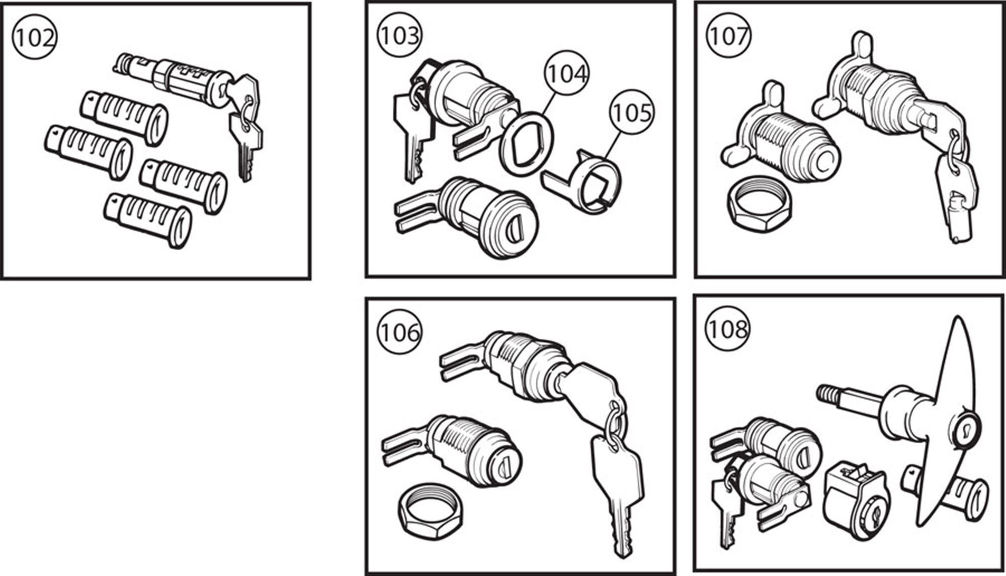 Triumph TR4-250 Door Lock Assemblies | Rimmer Bros
