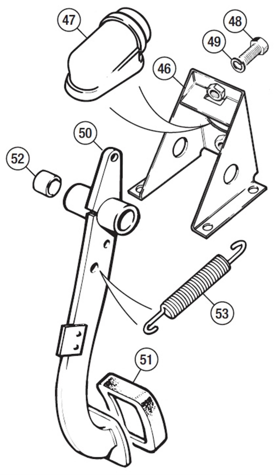 Triumph TR6 Clutch Mounting, Pedal and Fittings | Rimmer Bros