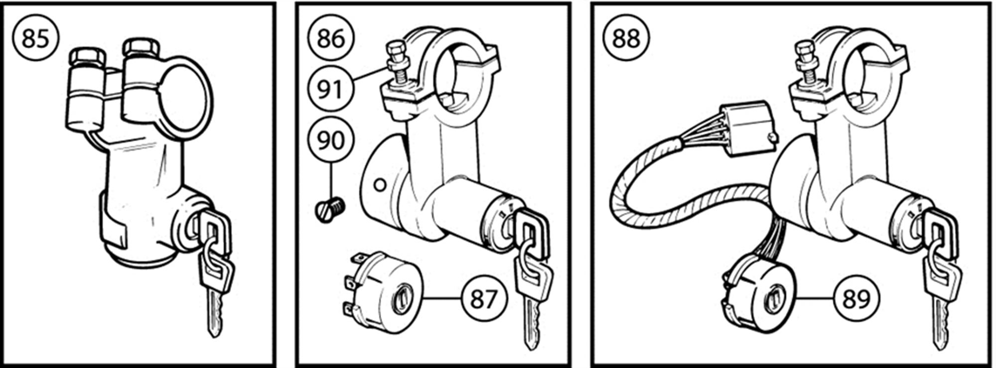 Triumph TR6 Steering Locks and Switch | Rimmer Bros