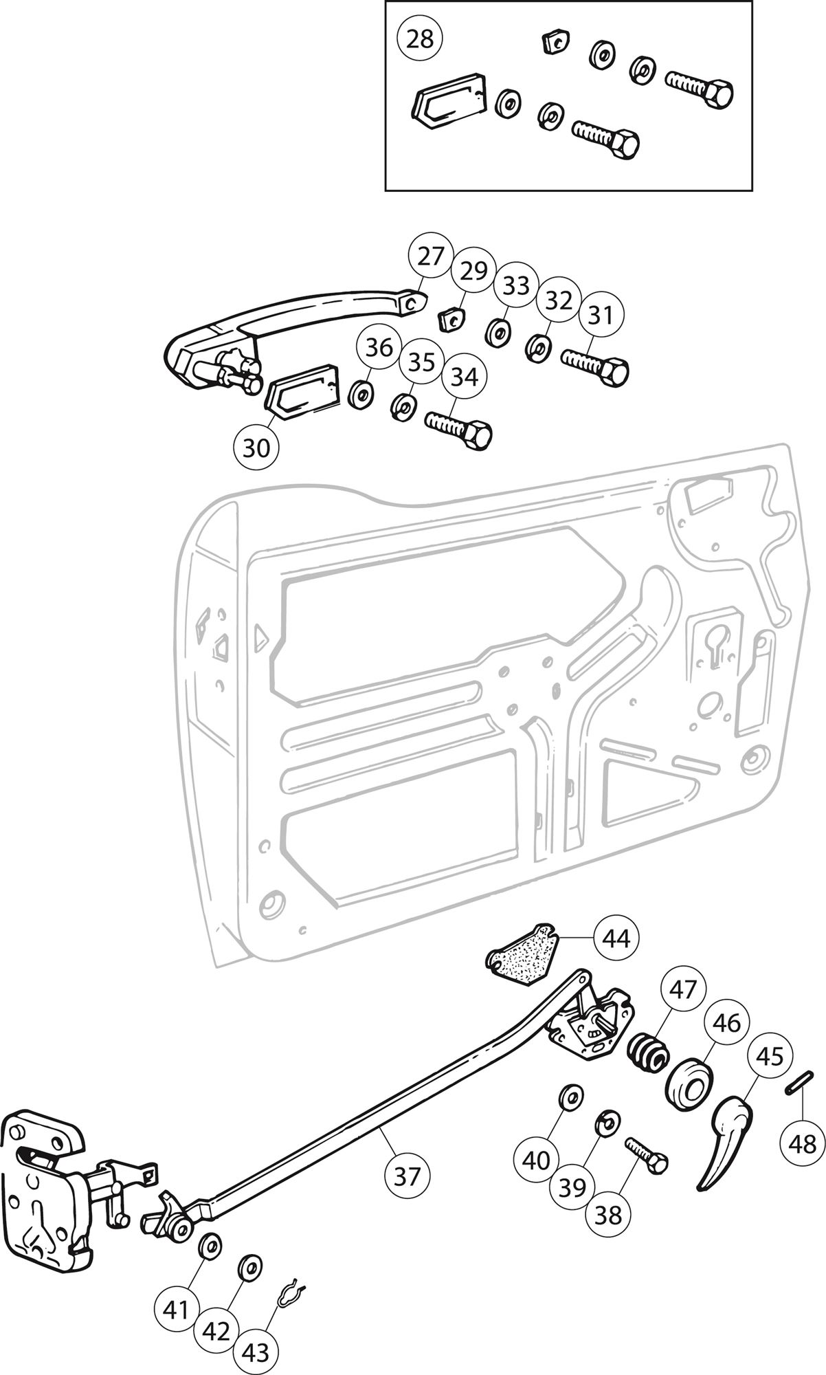 Triumph TR6 Door Handles and Remote Control | Rimmer Bros