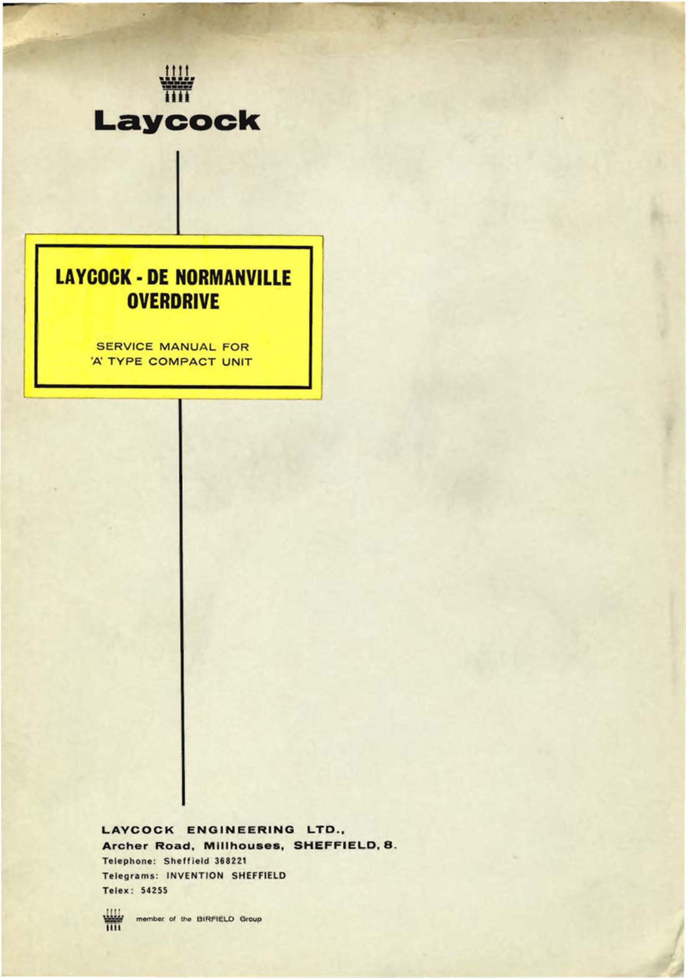 Service Manual - Laycock A Type Overdrive - 1953-1976 ...