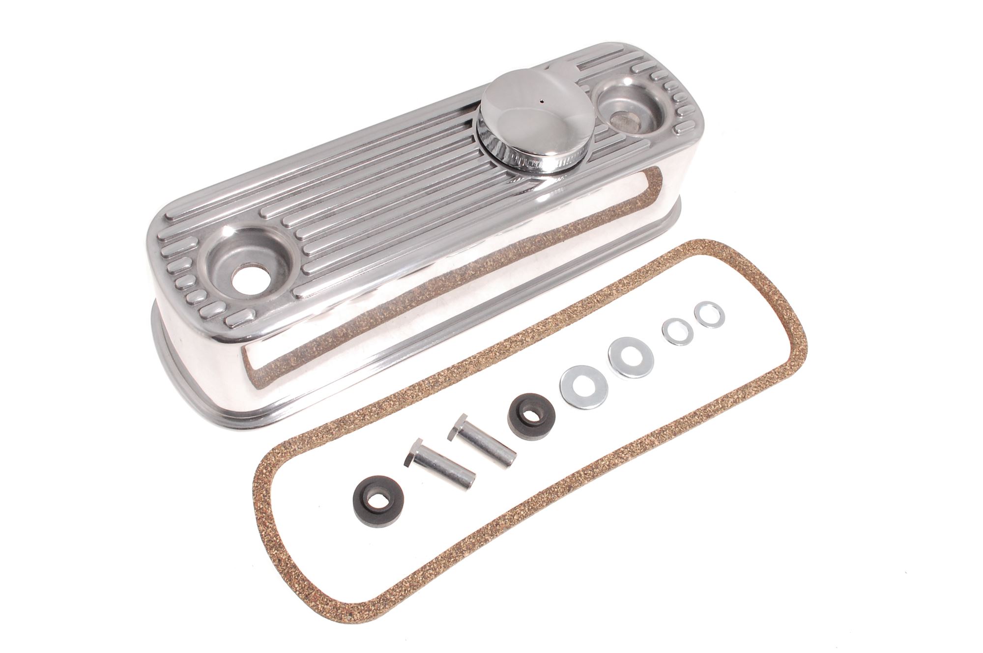 Rocker Cover Kit Polished Alloy Ribbed - LDR10074ALLOYKIT | Rimmer Bros