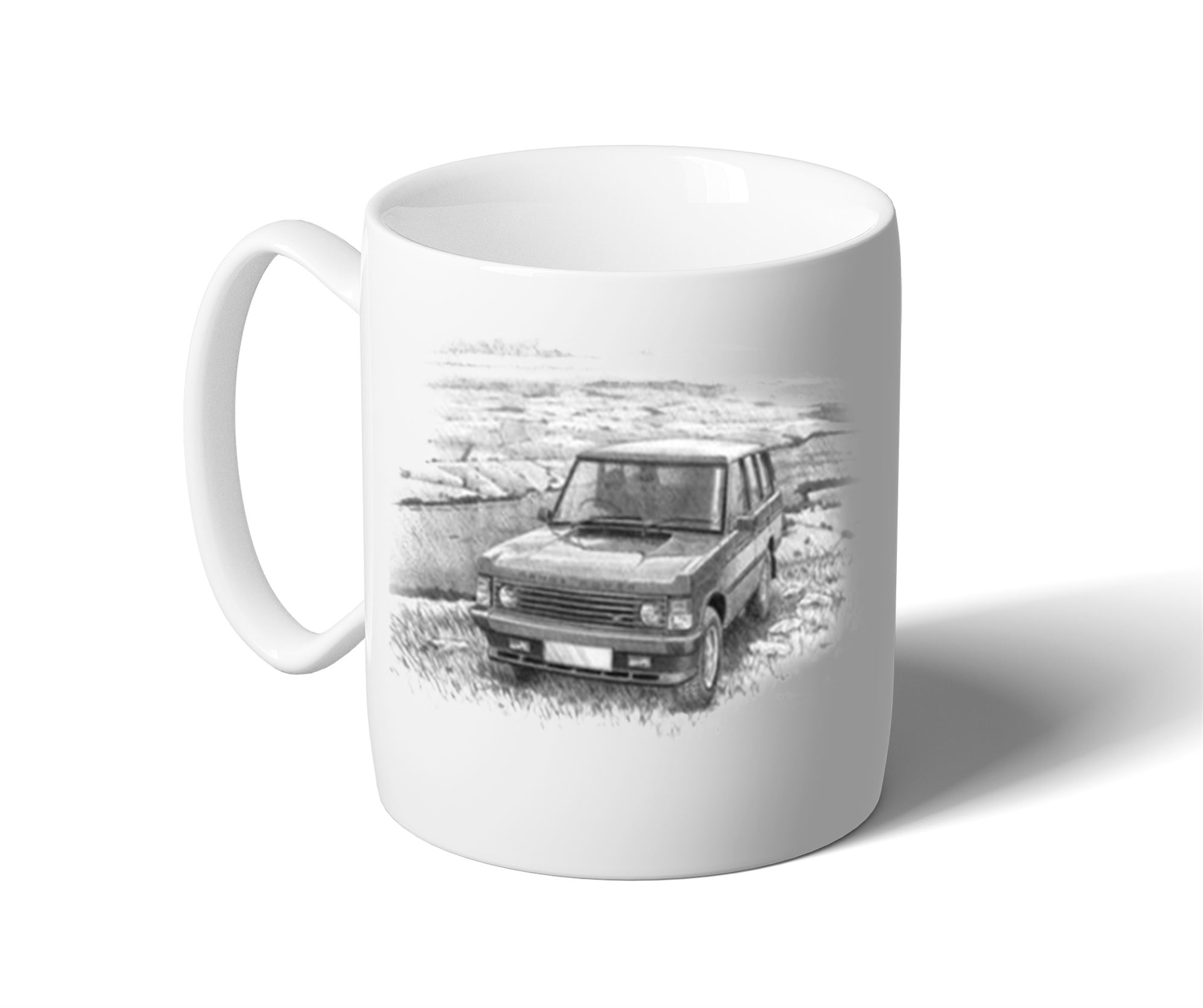 Range Rover Classic Vogue 86-96 Mug - Black & White with Reg ...