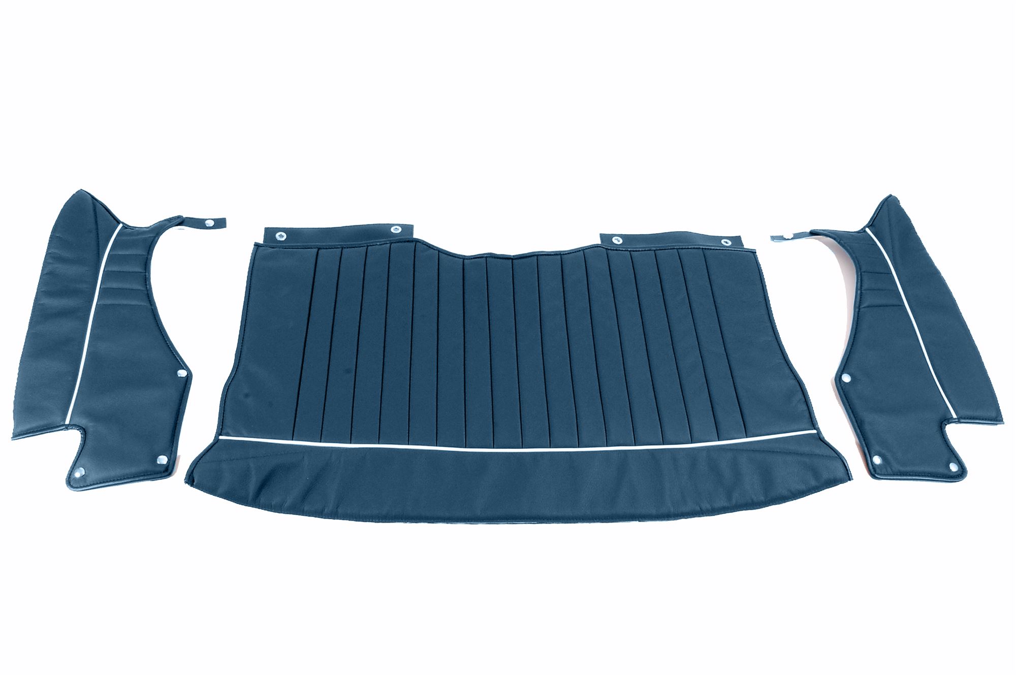 Triumph TR4-4A Hood Stick Cover Kit - Blue Leather with White Piping ...