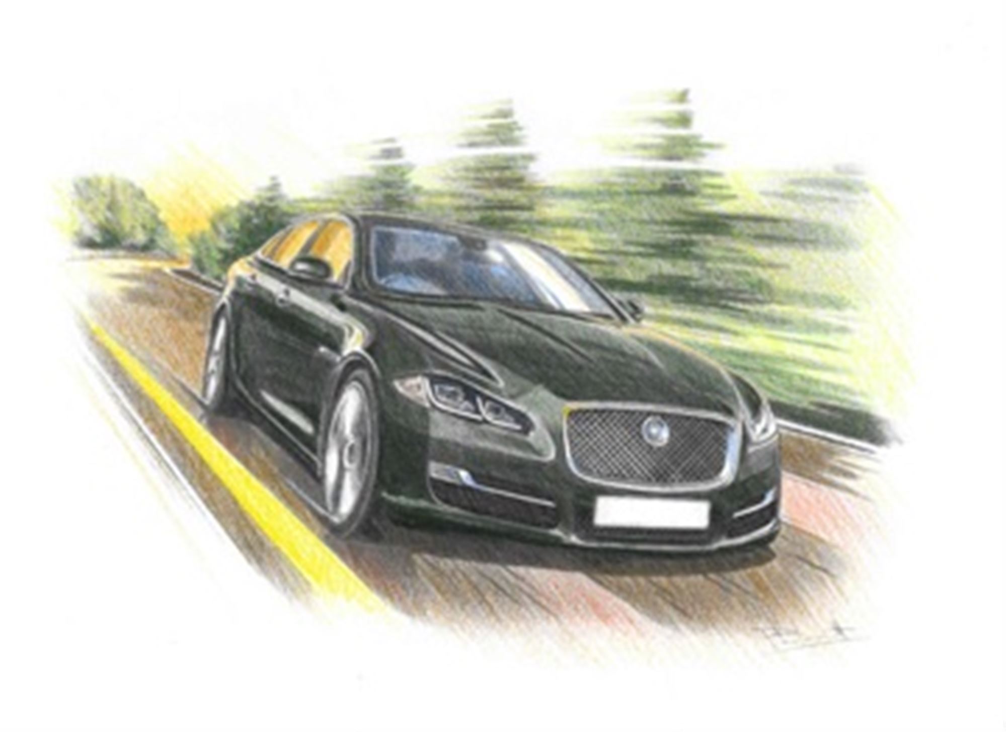 Jaguar XJ 351 Saloon 2010 on Personalised Portrait in Colour ...