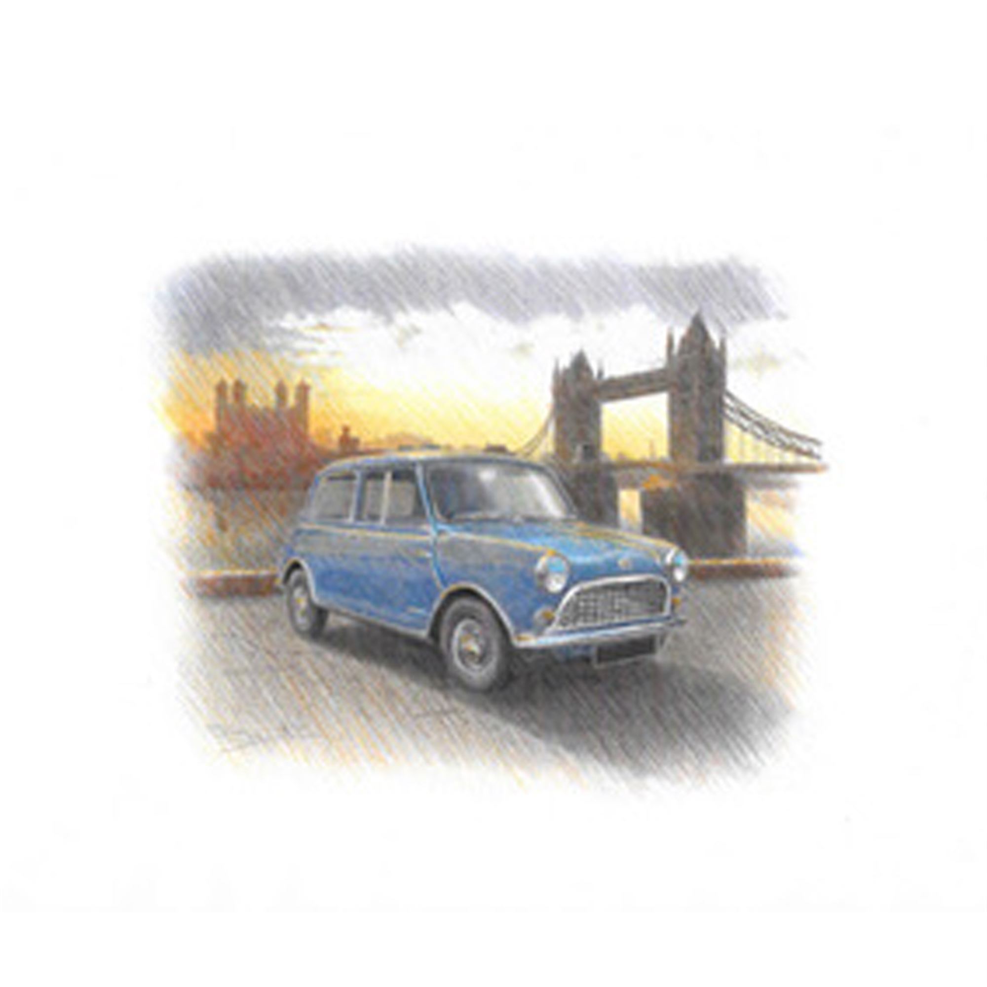 Austin Mini Mk1 Personalised Portrait in Colour - RP2225COL | Rimmer Bros