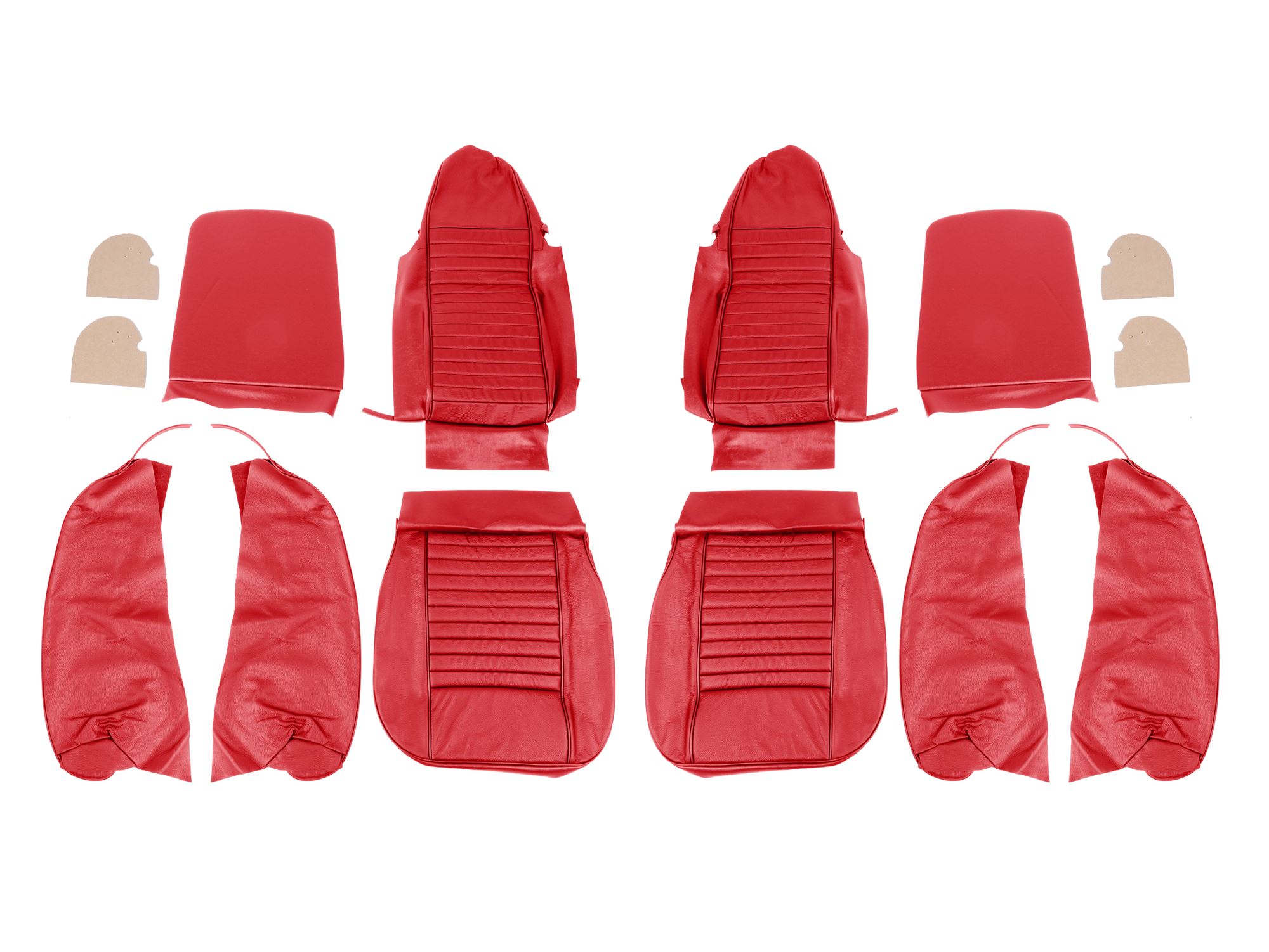 Triumph TR6 Leather Faced Seat Cover Kit for 2 Seats and Head Rests ...
