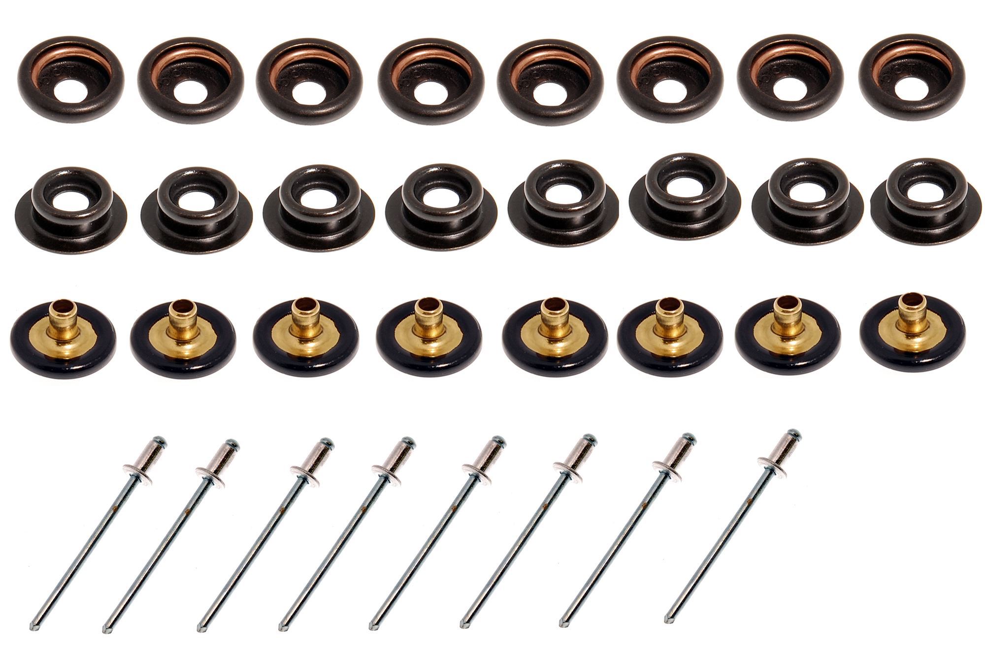 Hood Popper Kit - Set of 8 - Black - RR1280 | Rimmer Bros