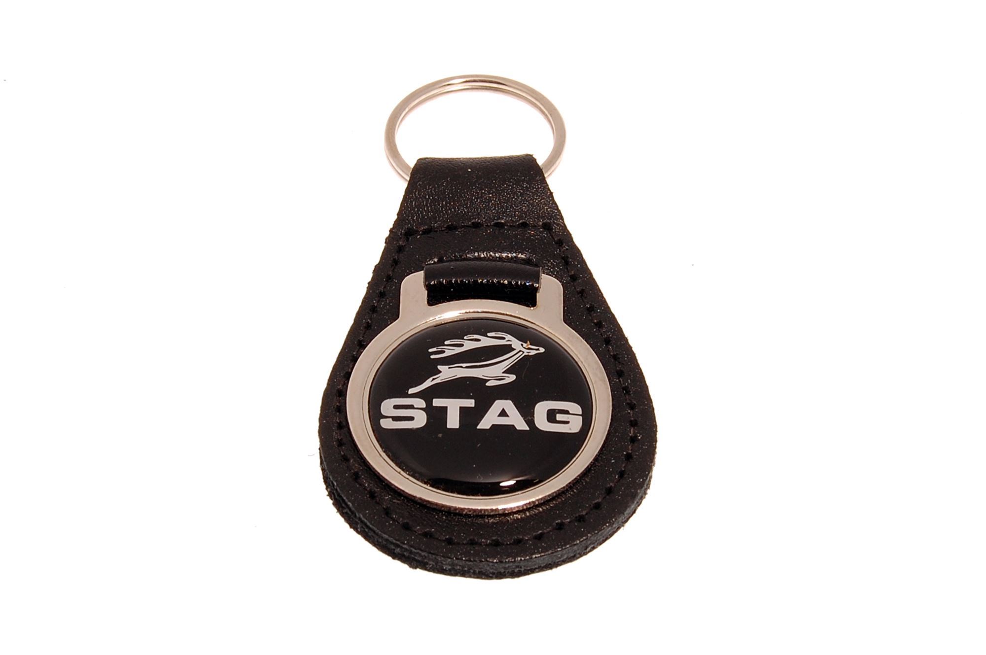 Key Ring - Stag - Black Leather - RS1412 | Rimmer Bros