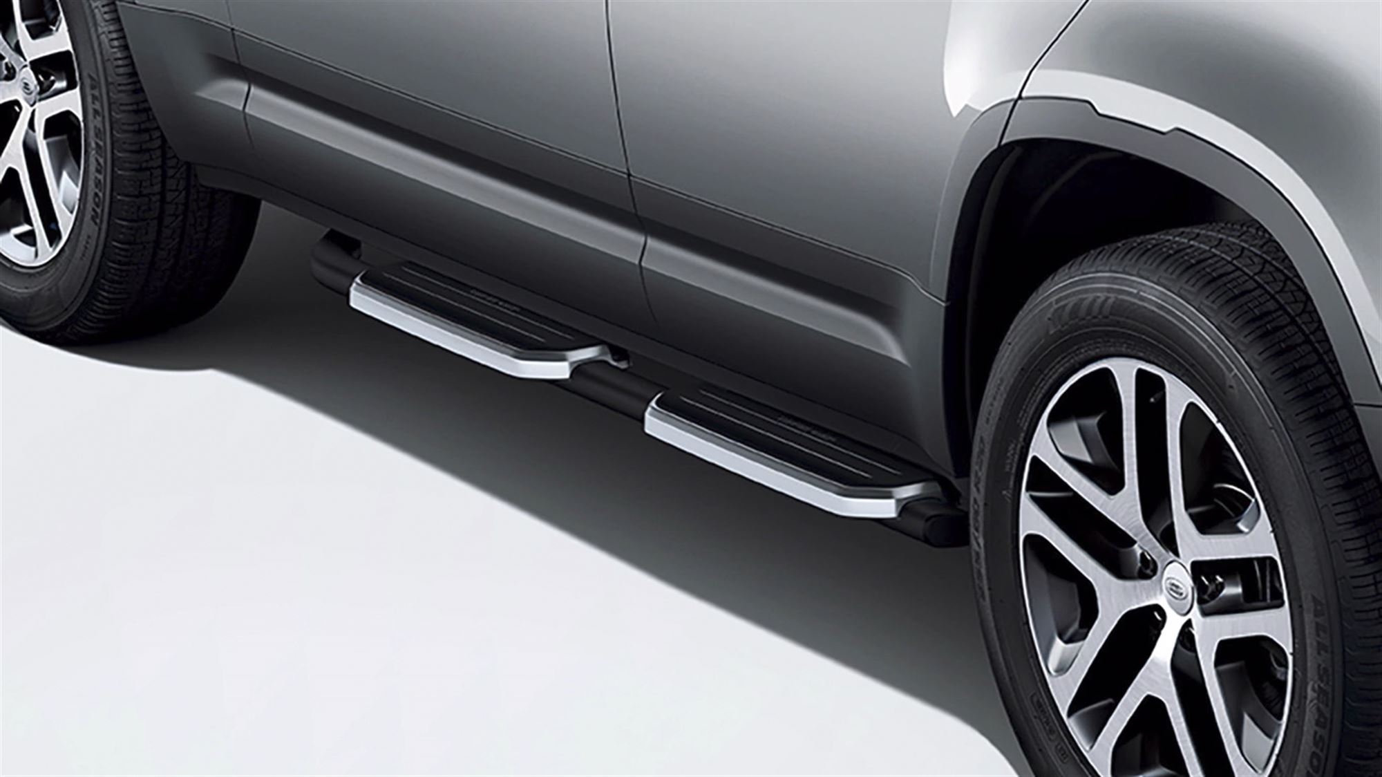 Side Step Kit (pair) - New Defender 110 & 130 - Silver/ Black ...